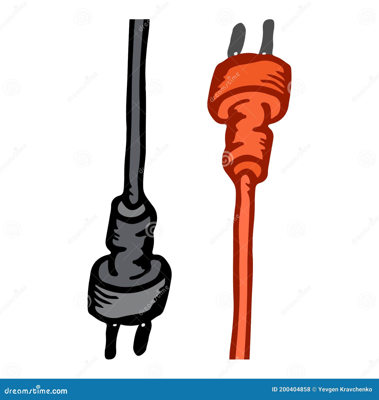 Icono De Cable Eléctrico. Vector De Un Cable. Cable Eléctrico Dibujado ...