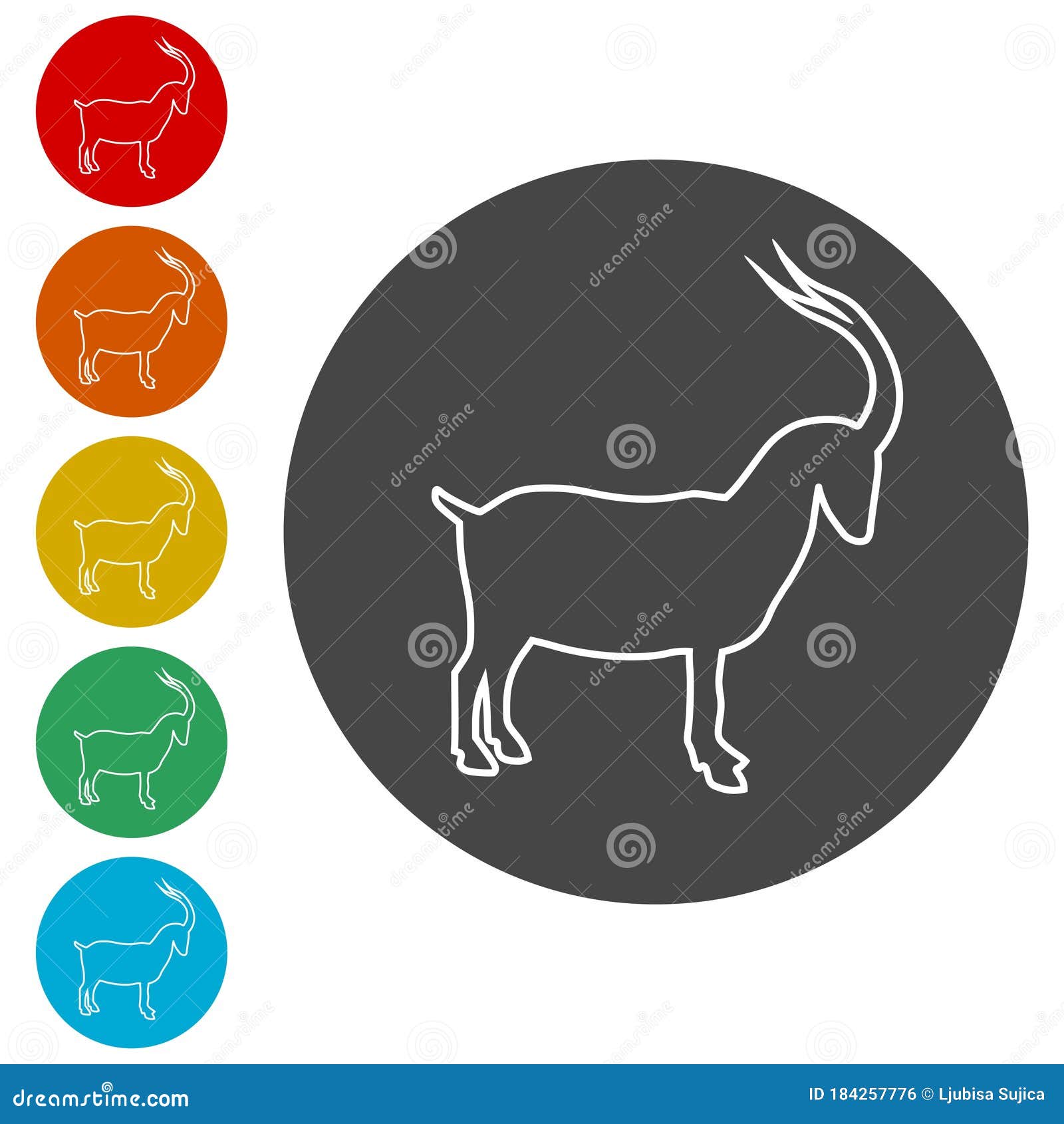 Icono de cabra ilustración del vector. Ilustración de etiqueta - 184257776