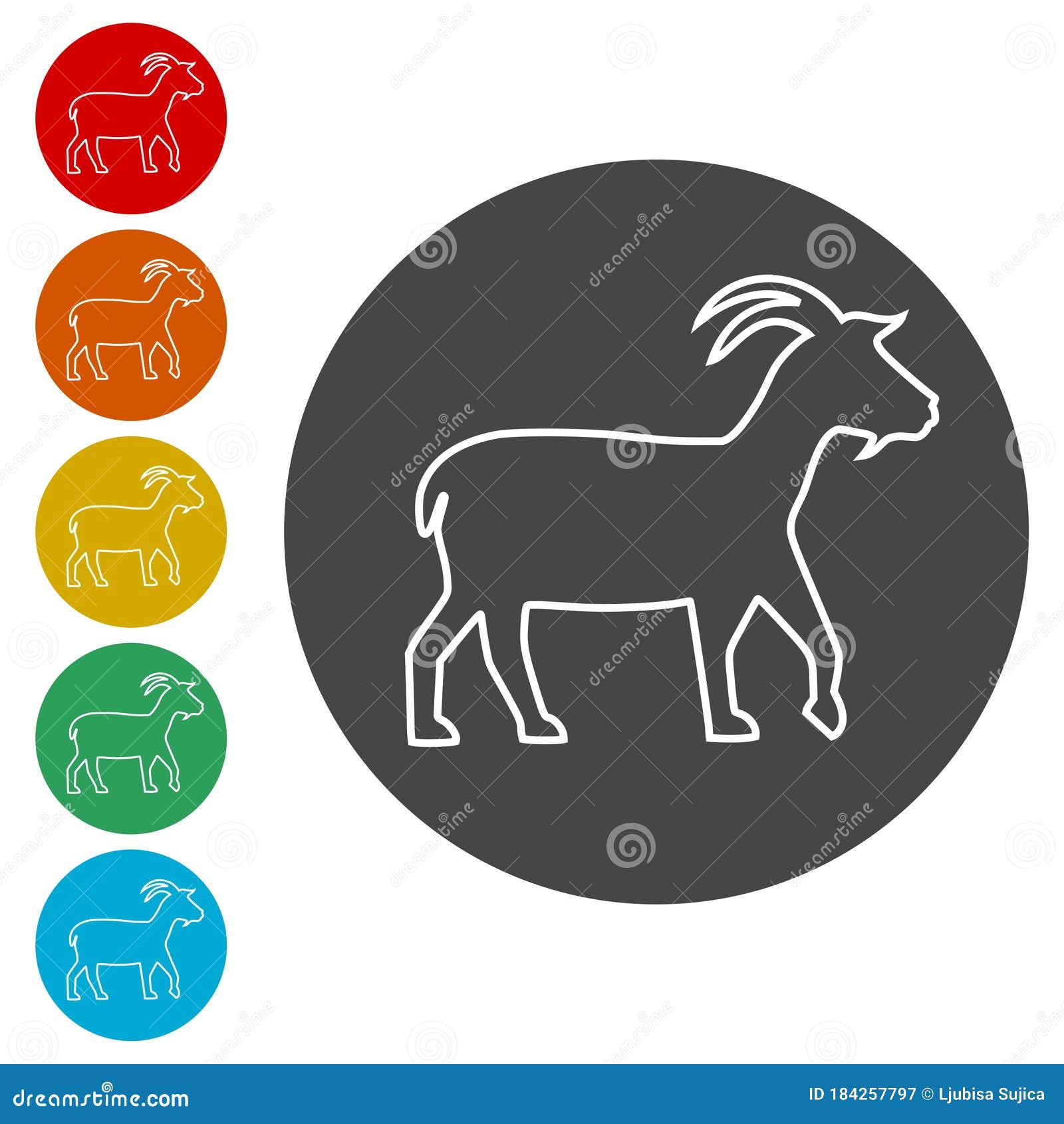 Icono de cabra ilustración del vector. Ilustración de sencillo - 184257797