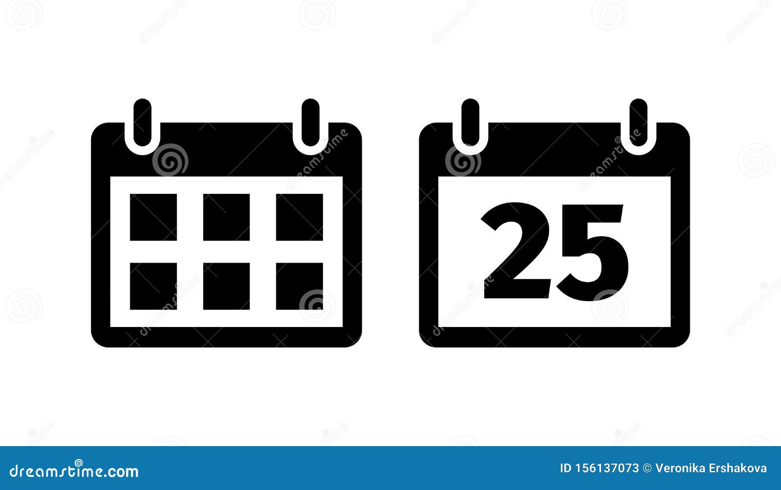 Icono De Calendario En Estilo Plano En Blanco Ilustración del Vector ...
