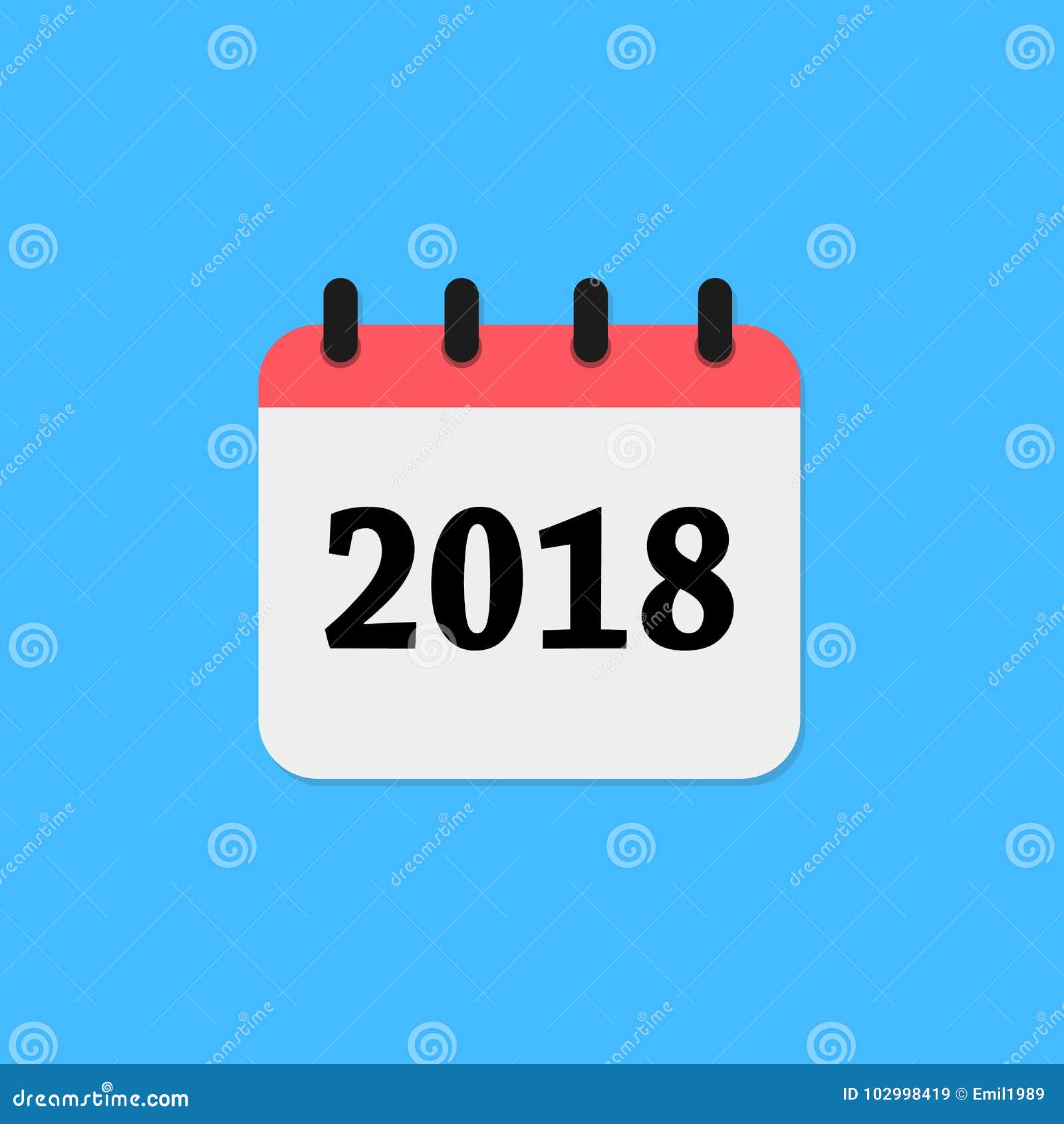 Icono de 2018 calendarios ilustración del vector. Ilustración de ...