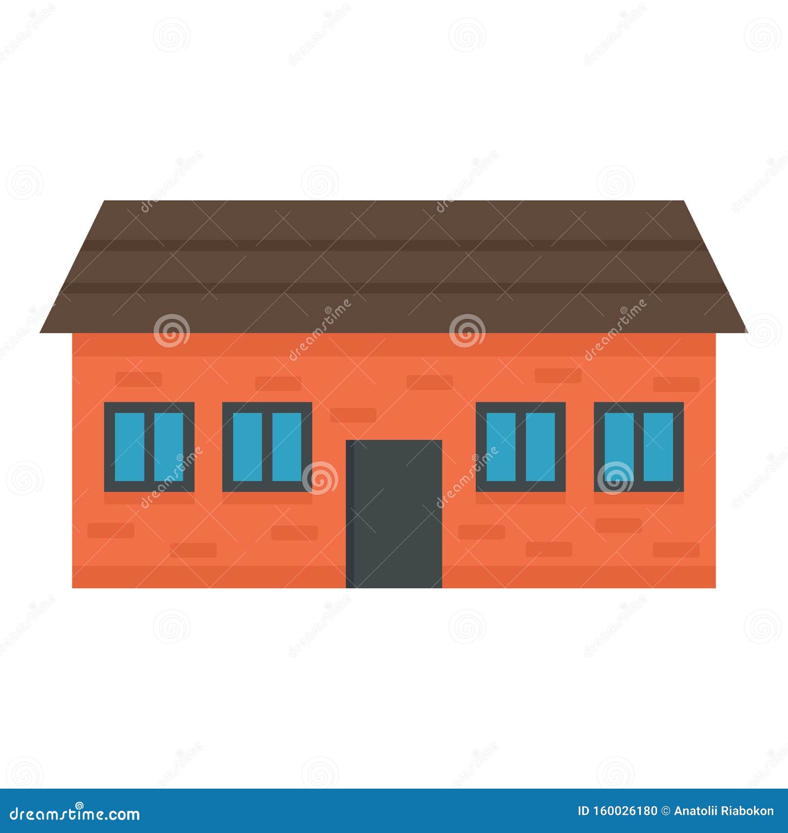 Icono De Casa Roja, Estilo Plano Ilustración del Vector - Ilustración ...