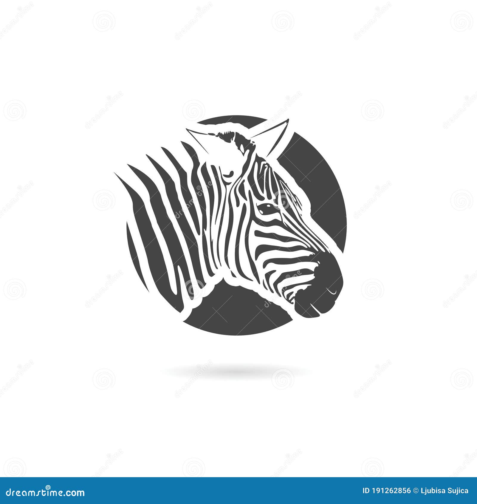 Icono de cebra con sombra ilustración del vector. Ilustración de ...