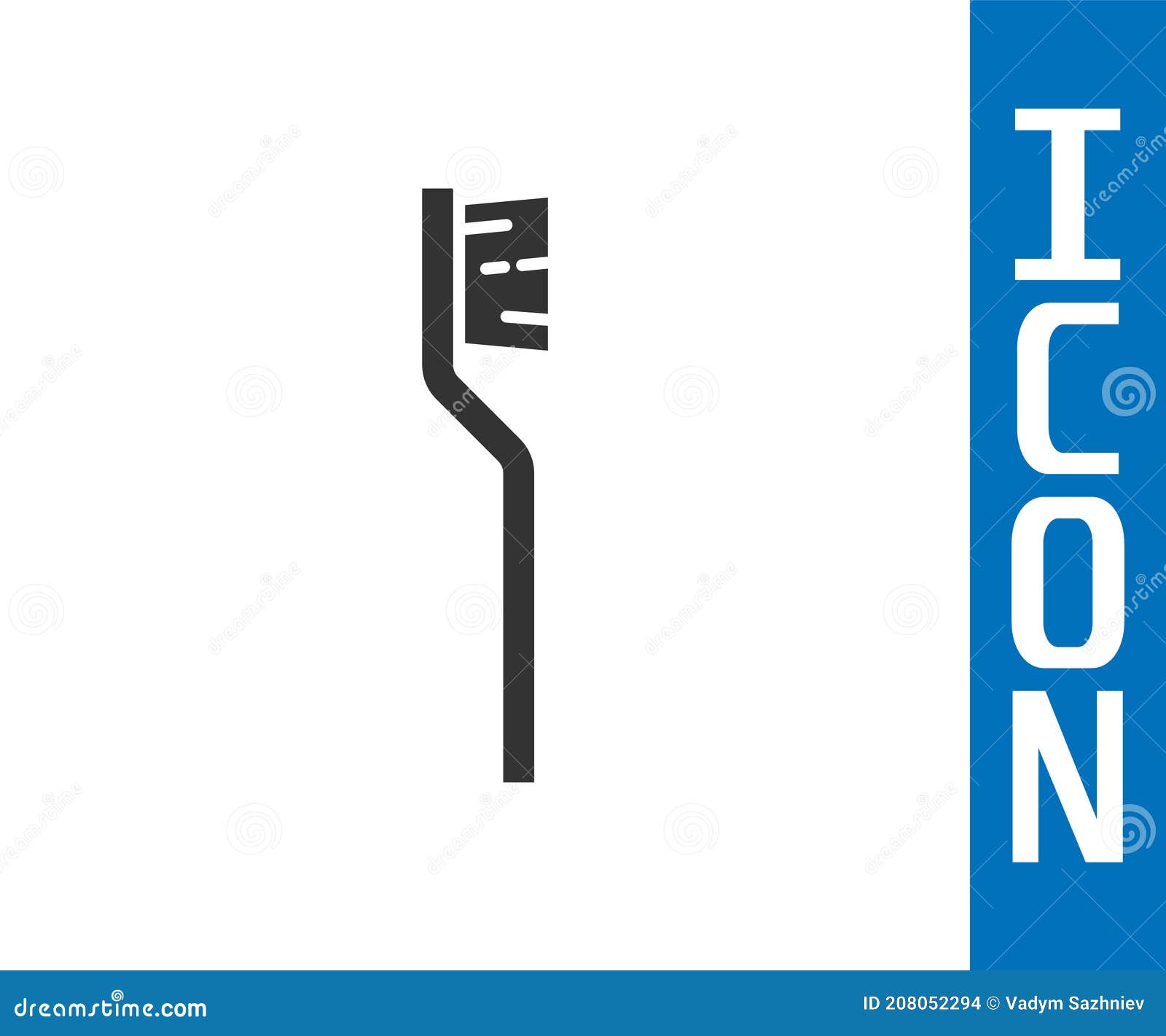 Icono De Cepillo De Dientes Gris Aislado Sobre Fondo Blanco. Vector ...