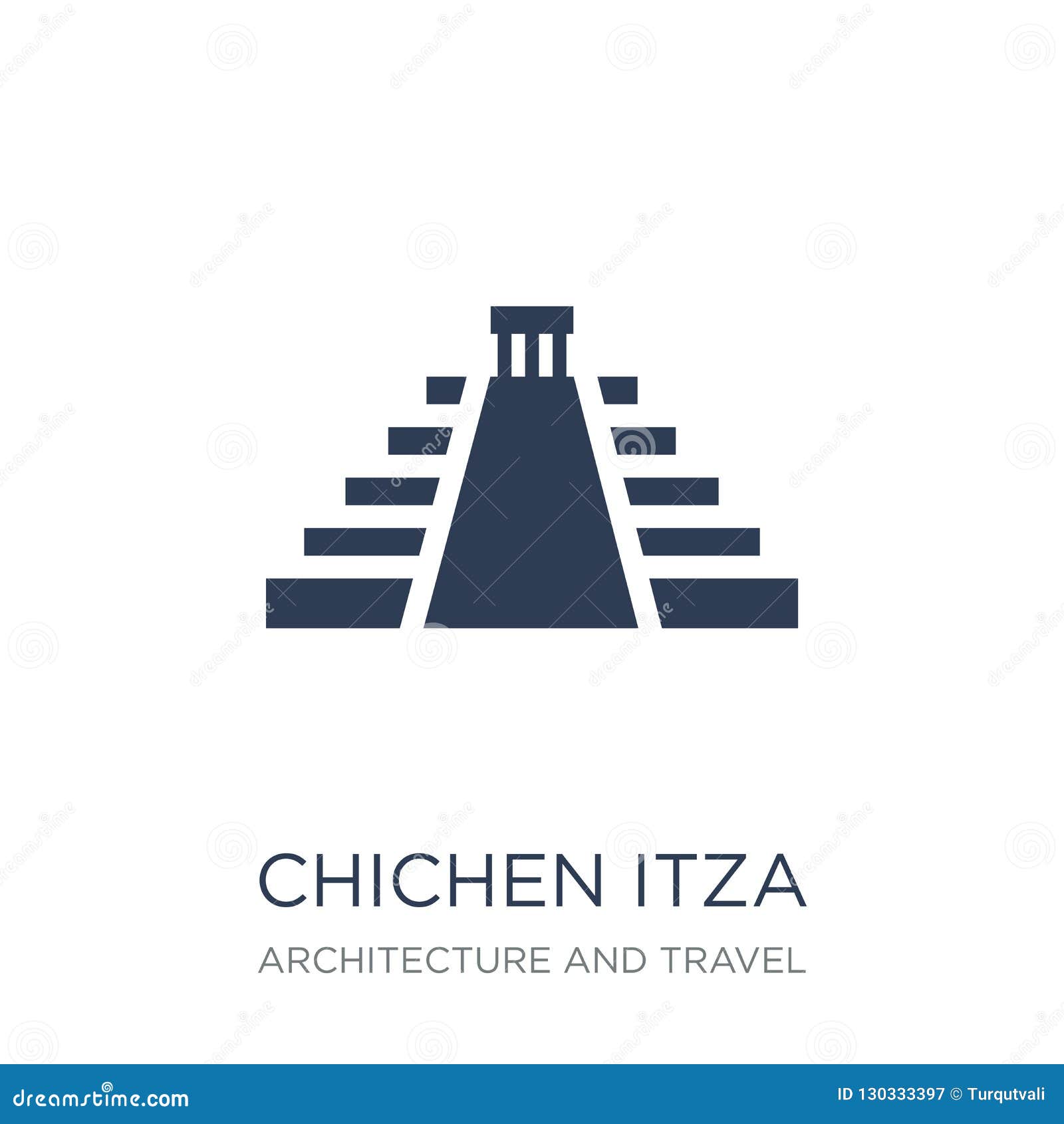 Icono de Chichen Itza ilustración del vector. Ilustración de herencia - 130333397