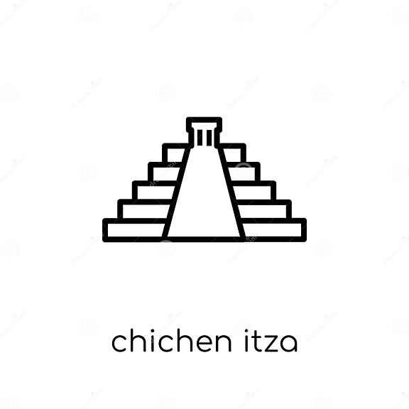 Icono de Chichen Itza ilustración del vector. Ilustración de maya - 130936228