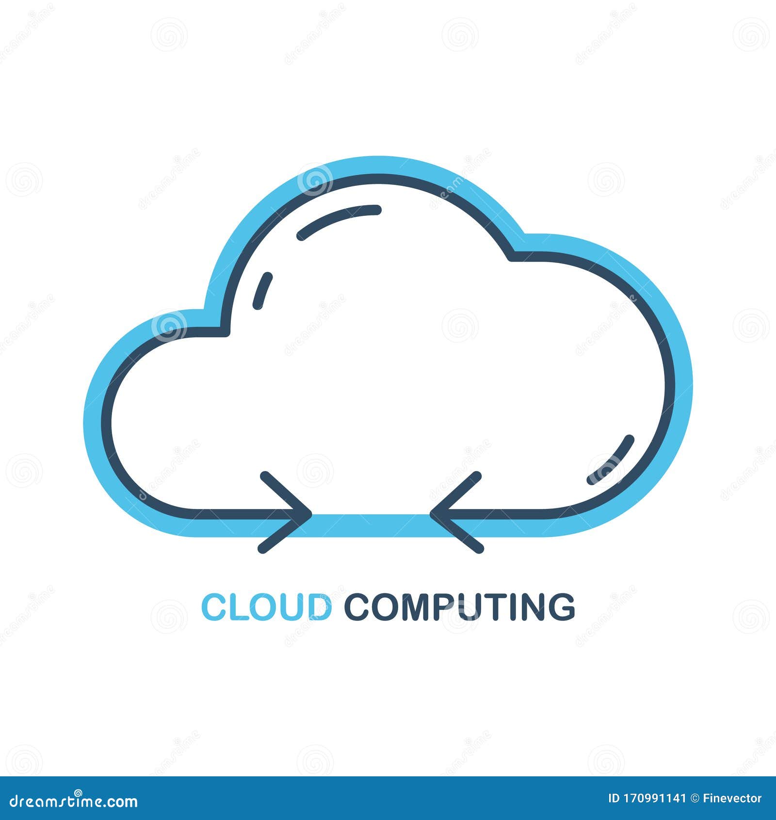Icono De Cloud Computing Icono De Línea Ilustración Vectorial De Diseño Plano Ilustración del ...