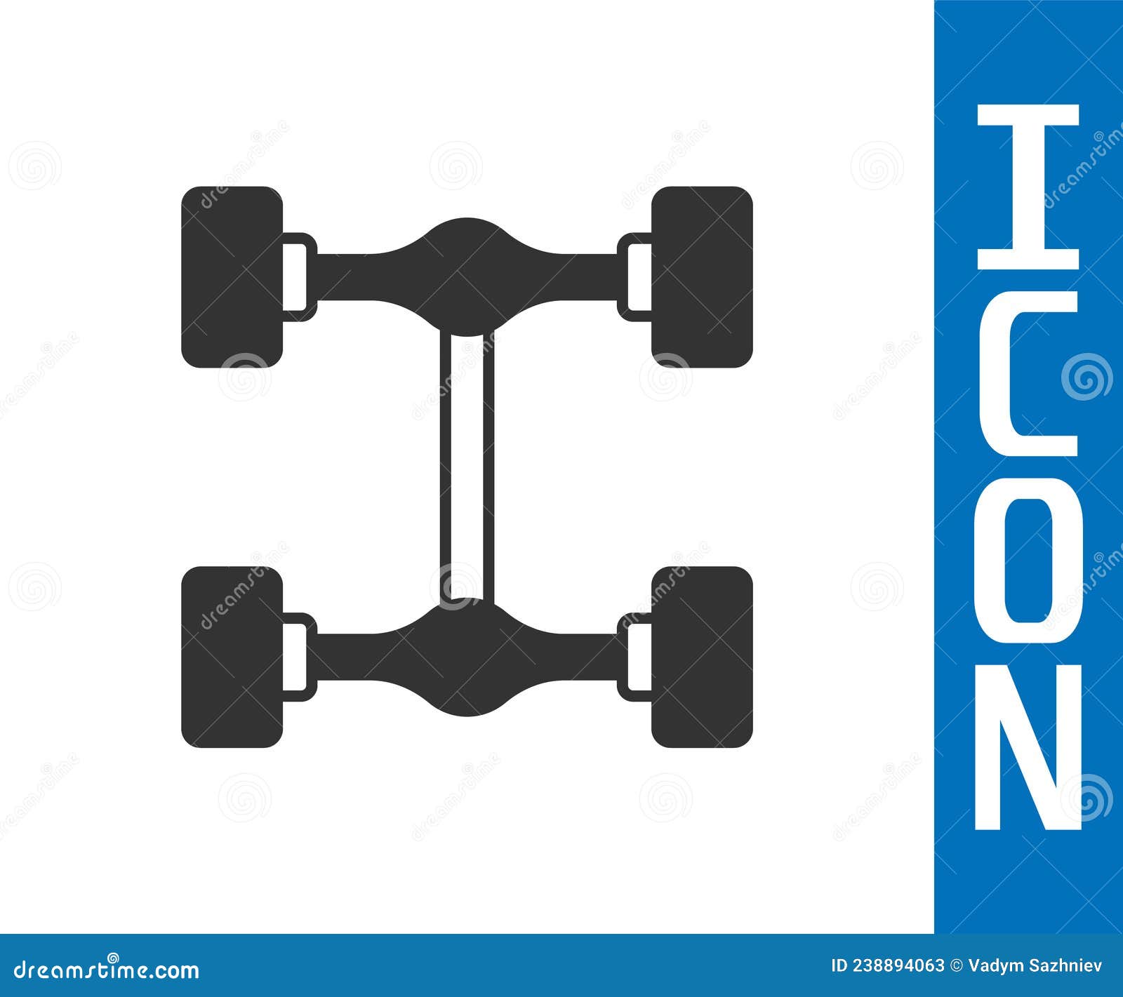 Icono De Coche De Chasis Gris Aislado En Fondo Blanco. Vector ...