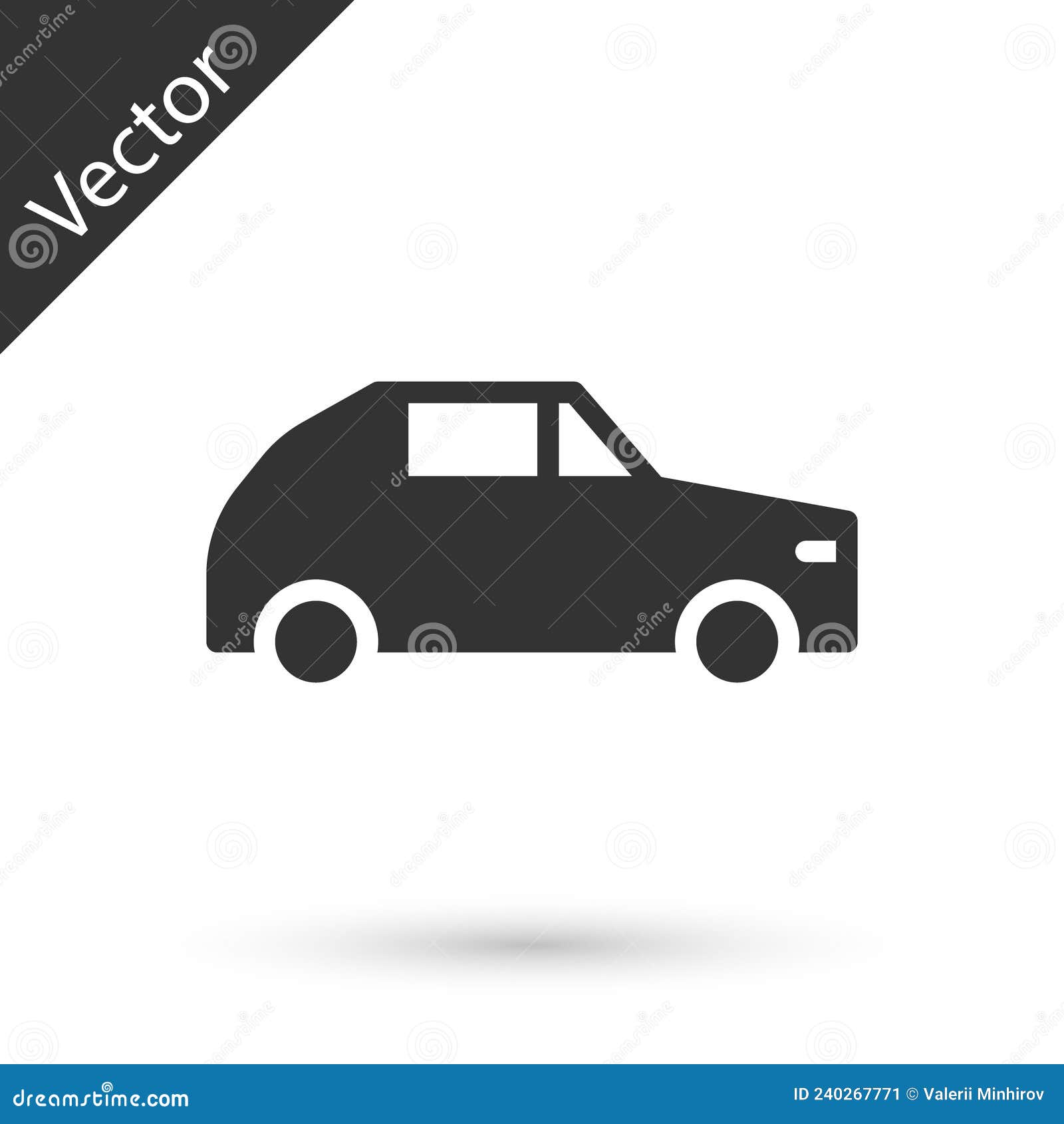 Icono De Coche Gris Aislado En Fondo Blanco. Vector Imagen de archivo ...