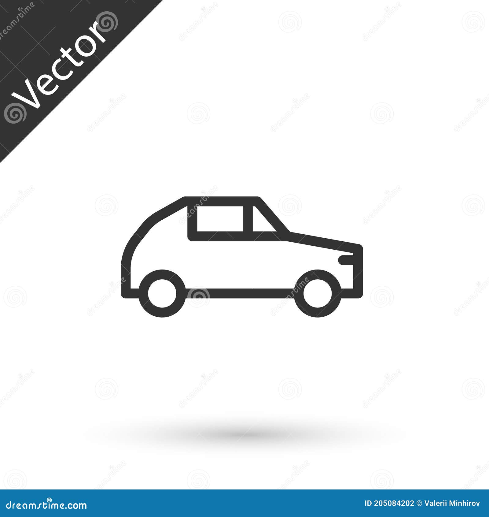 Icono De Coche Gris Aislado Sobre Fondo Blanco. Vector Ilustración del ...