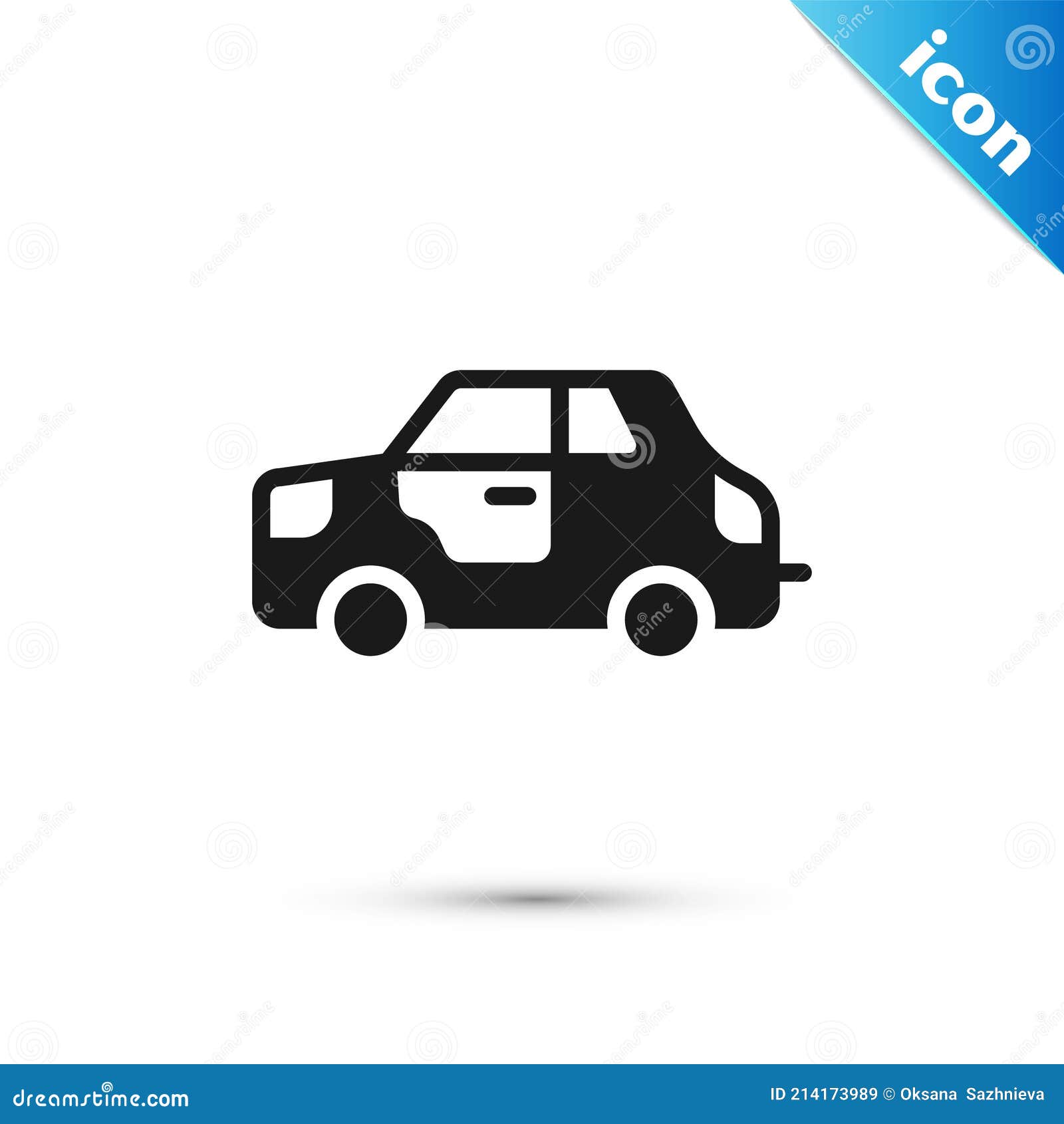 Icono De Coche Gris Aislado Sobre Fondo Blanco. Vector Ilustración del ...