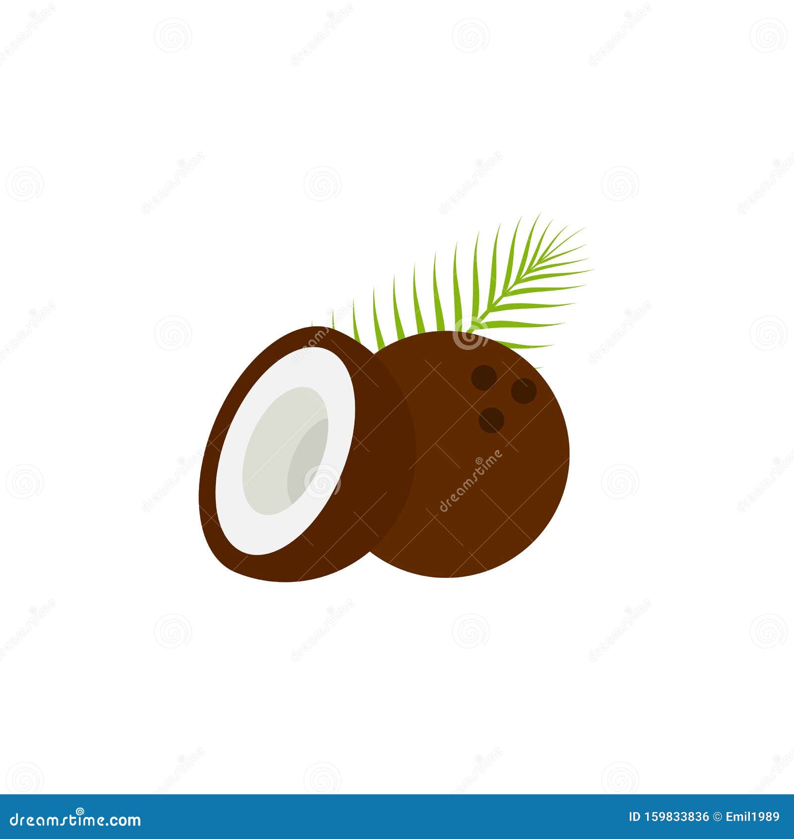 Icono De Coco Estilo Plano. Pasos Vectoriales10 Stock de ilustración ...