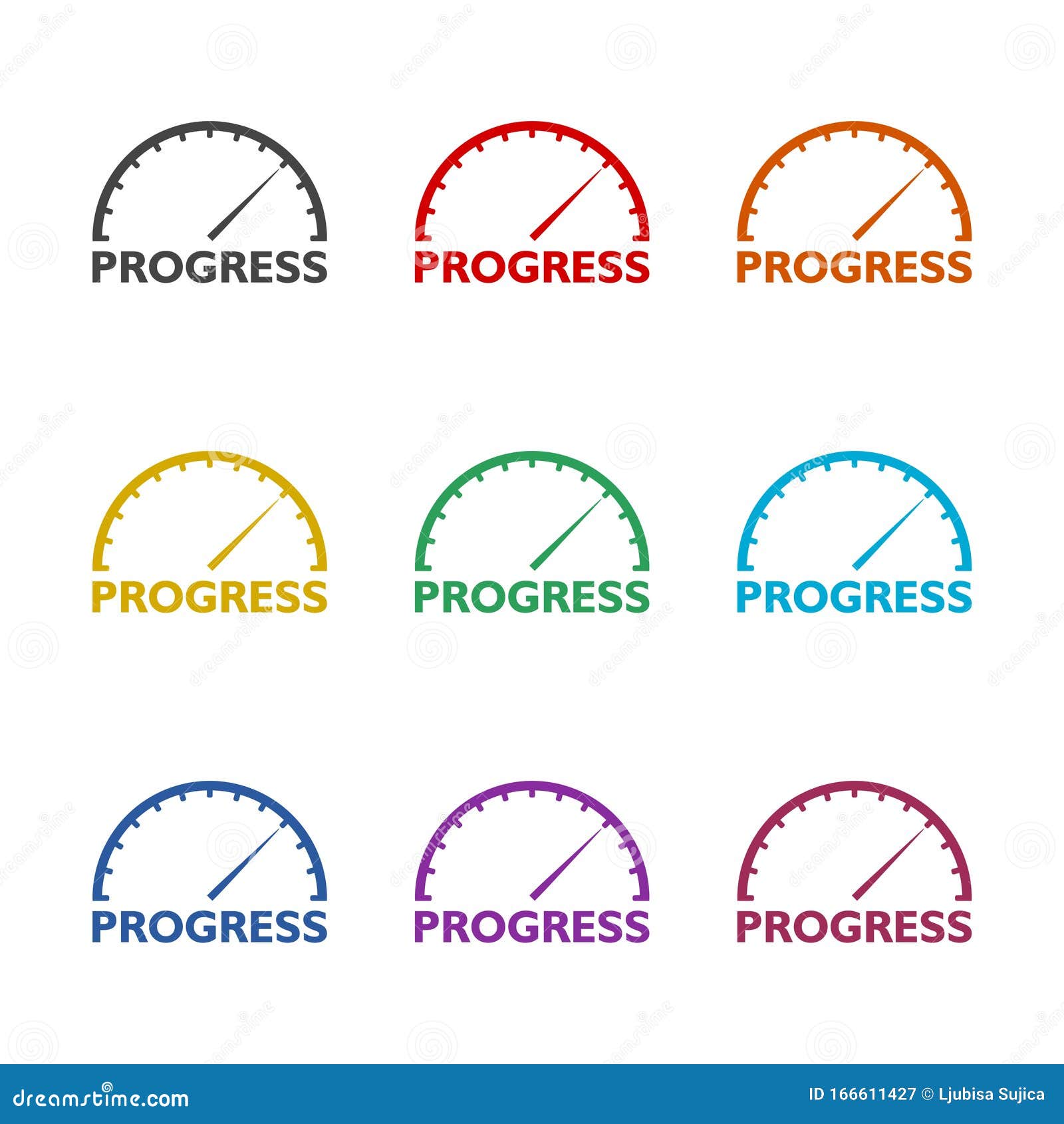 Icono De Color De Progreso Aislado En Fondo Blanco Stock de ilustración ...