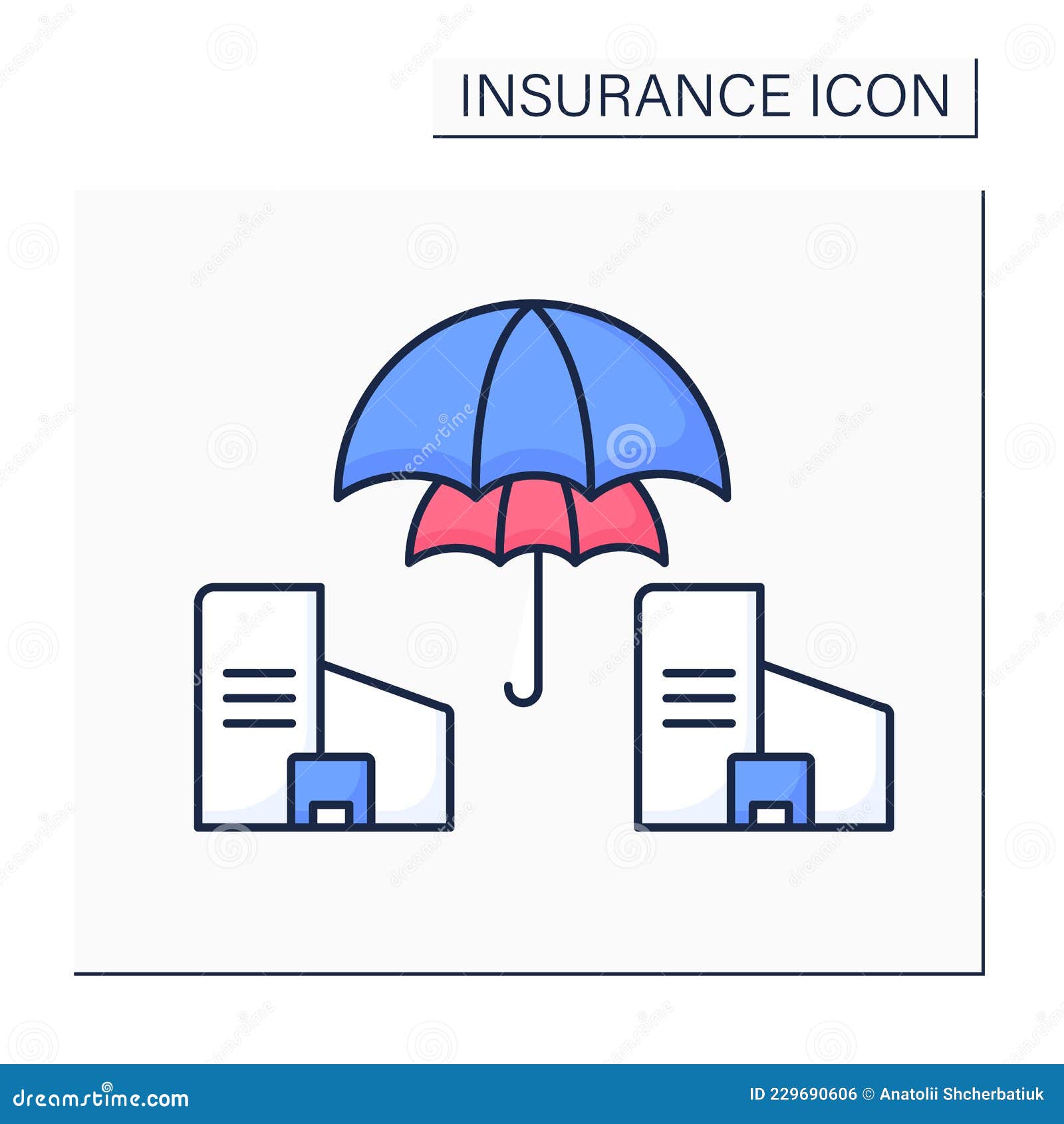 Icono De Color De Reaseguro Ilustración del Vector - Ilustración de riesgo, empresario: 229690606