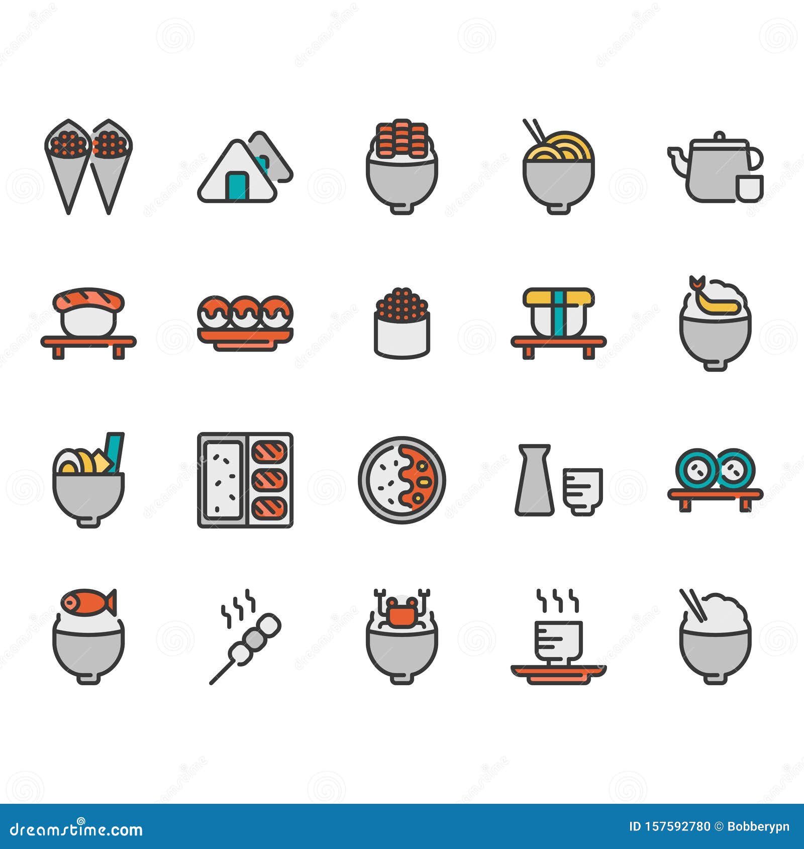 Icono De Comida Japonesa. Ilustraci?n Del Vector Ilustración del Vector - Ilustración de ...