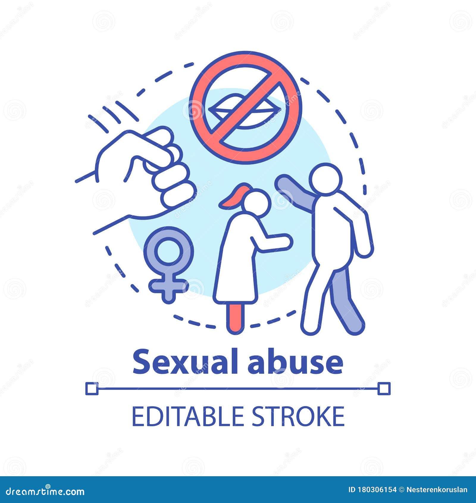 Icono De Concepto De Abuso Sexual La Violencia Doméstica Y El Acoso