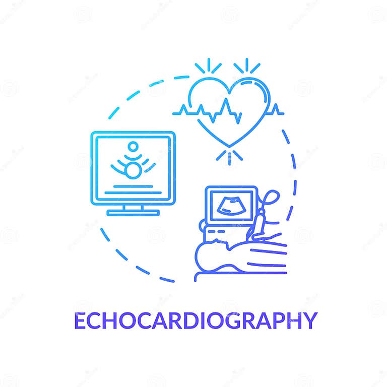 Icono De Concepto De Ecocardiografía Ilustración Del Vector