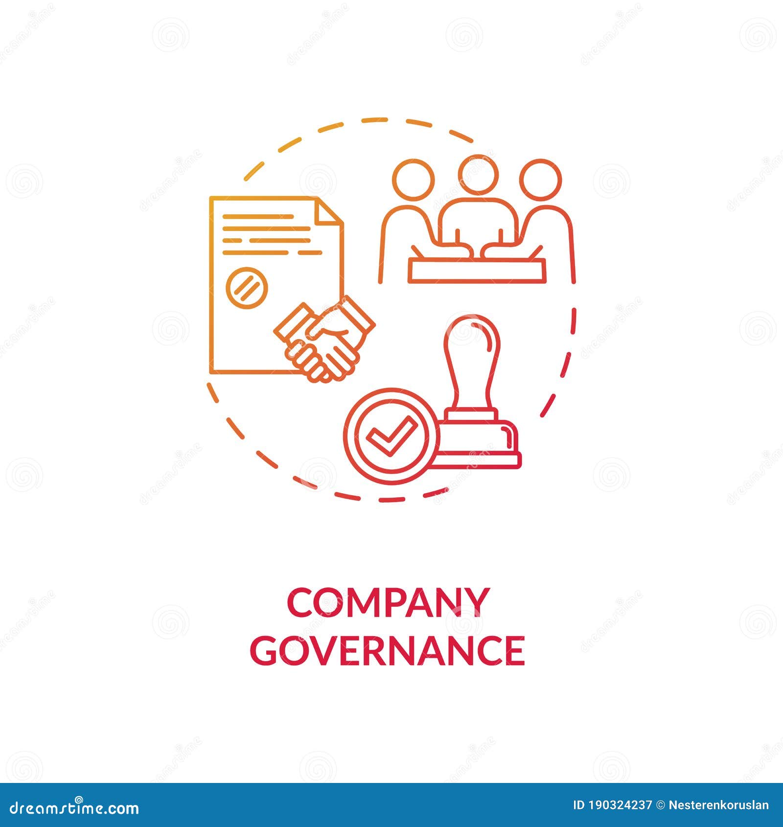 Icono De Concepto De Gobernanza De Empresa Ilustración Del Vector