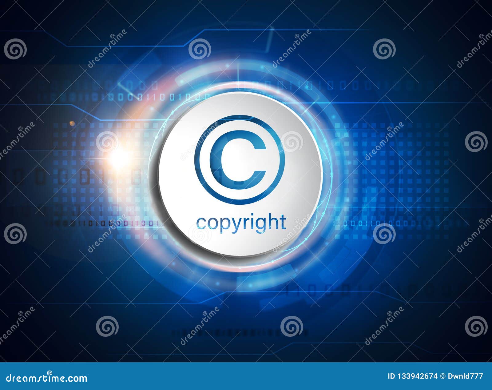 Icono De Copyright En Fondo Digital Stock de ilustración - Ilustración ...
