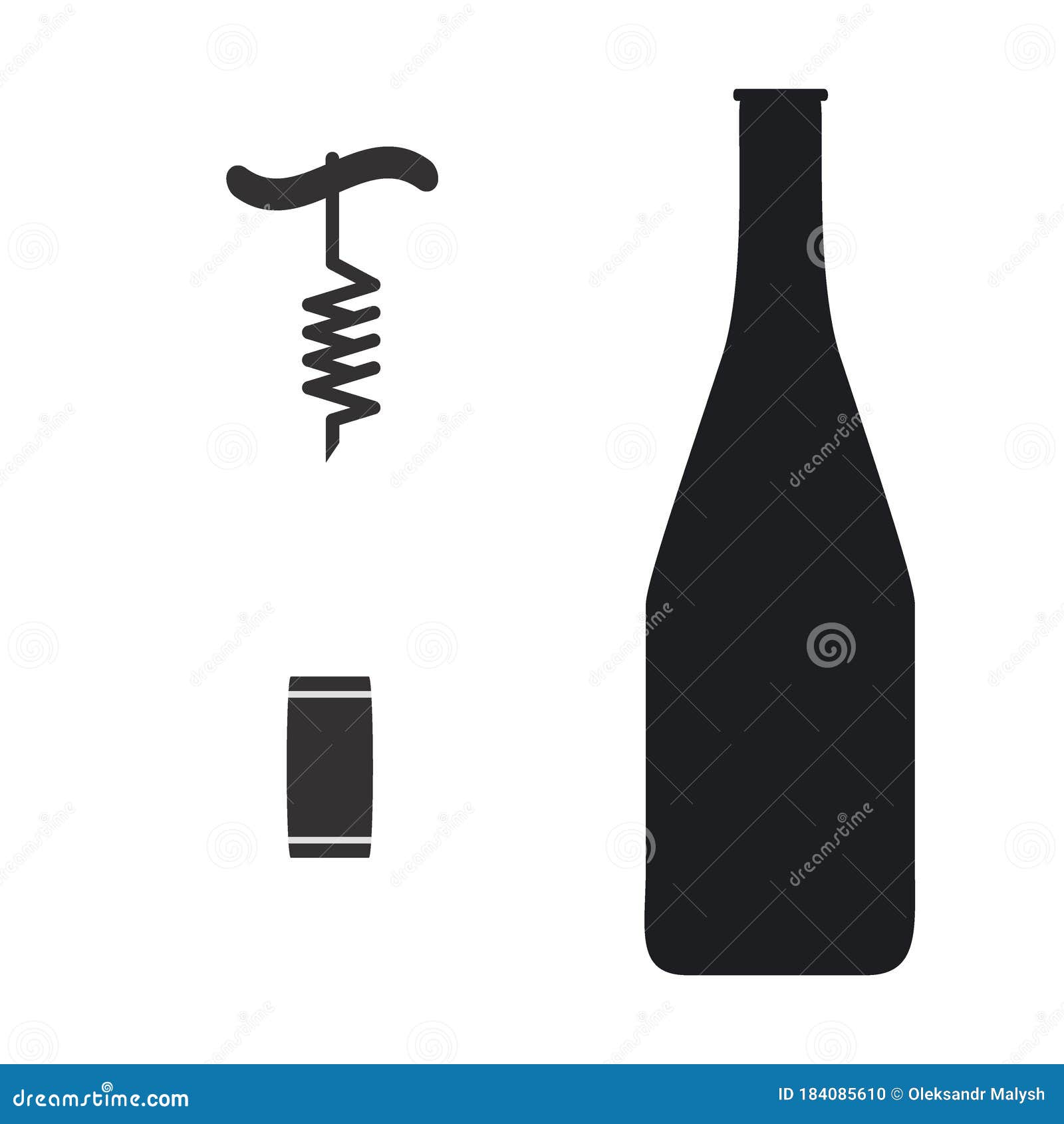 Icono De Corcho Y Corcho Con Vector De Botella Ilustración del Vector ...