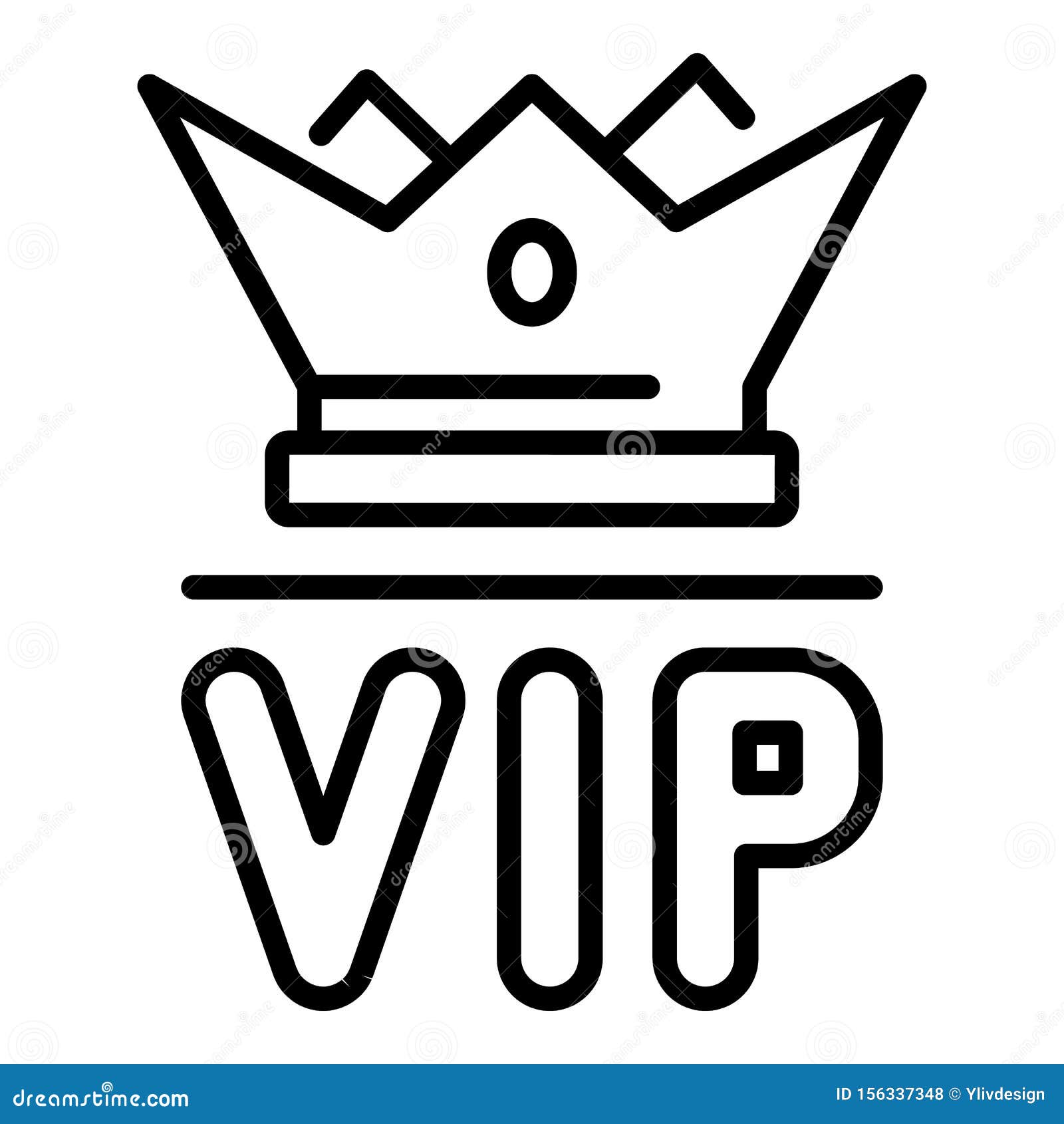 Icono De Corona VIP, Estilo De Esquema Ilustración del Vector ...