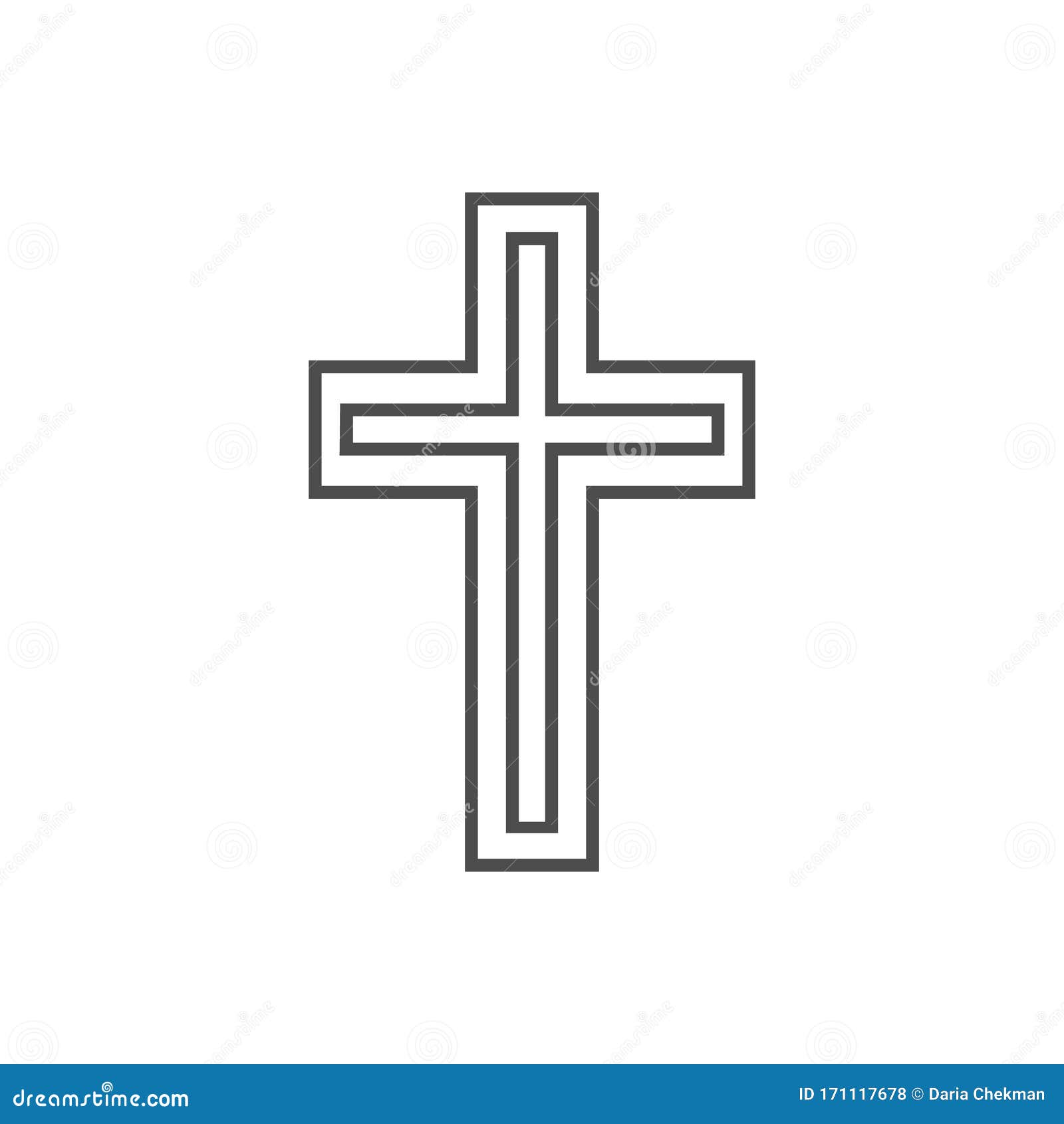 Icono De Cruz Cristiana Negra Cruz Cristiana De Línea Abstracta