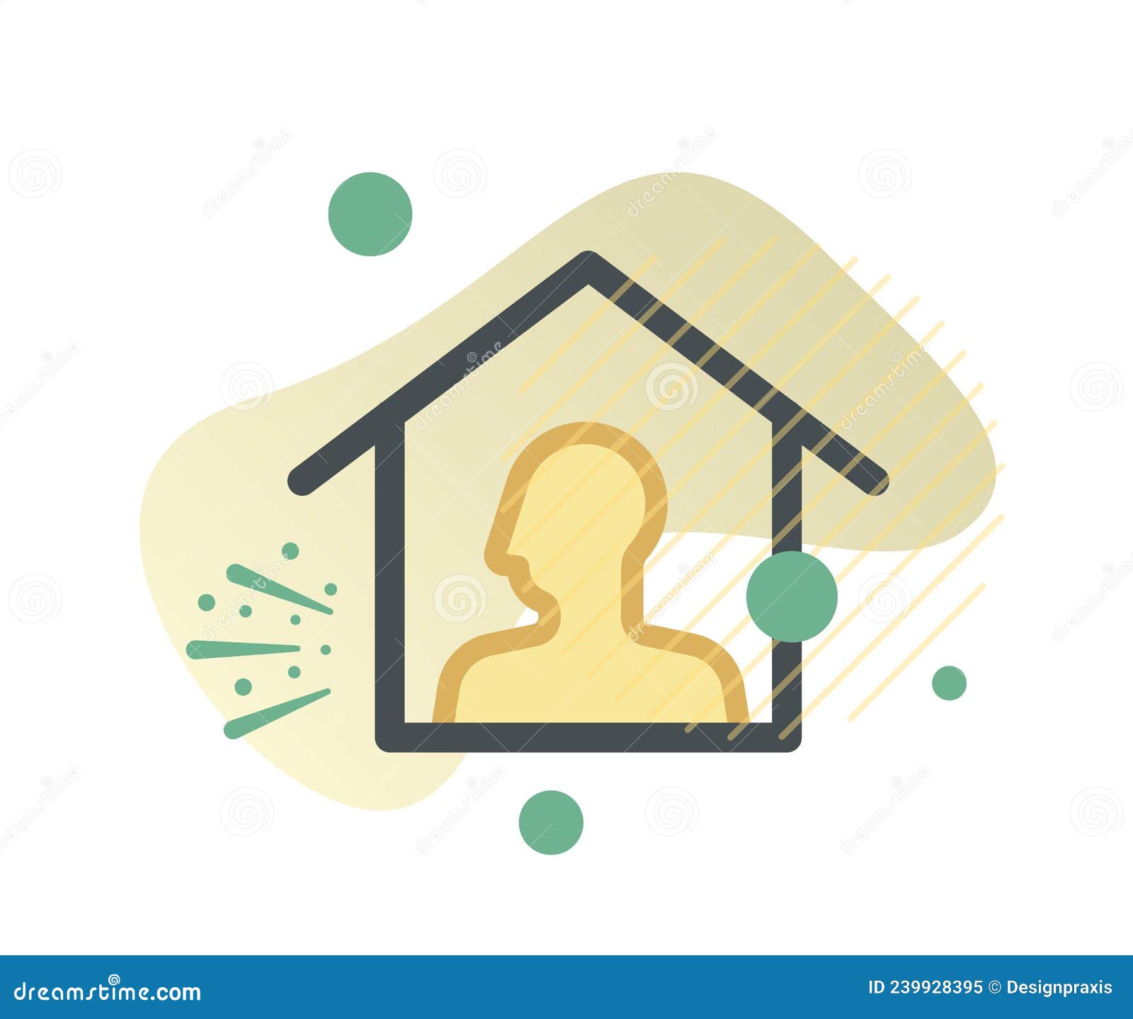 Icono De Cuarentena En Casa Ilustración del Vector - Ilustración de ...