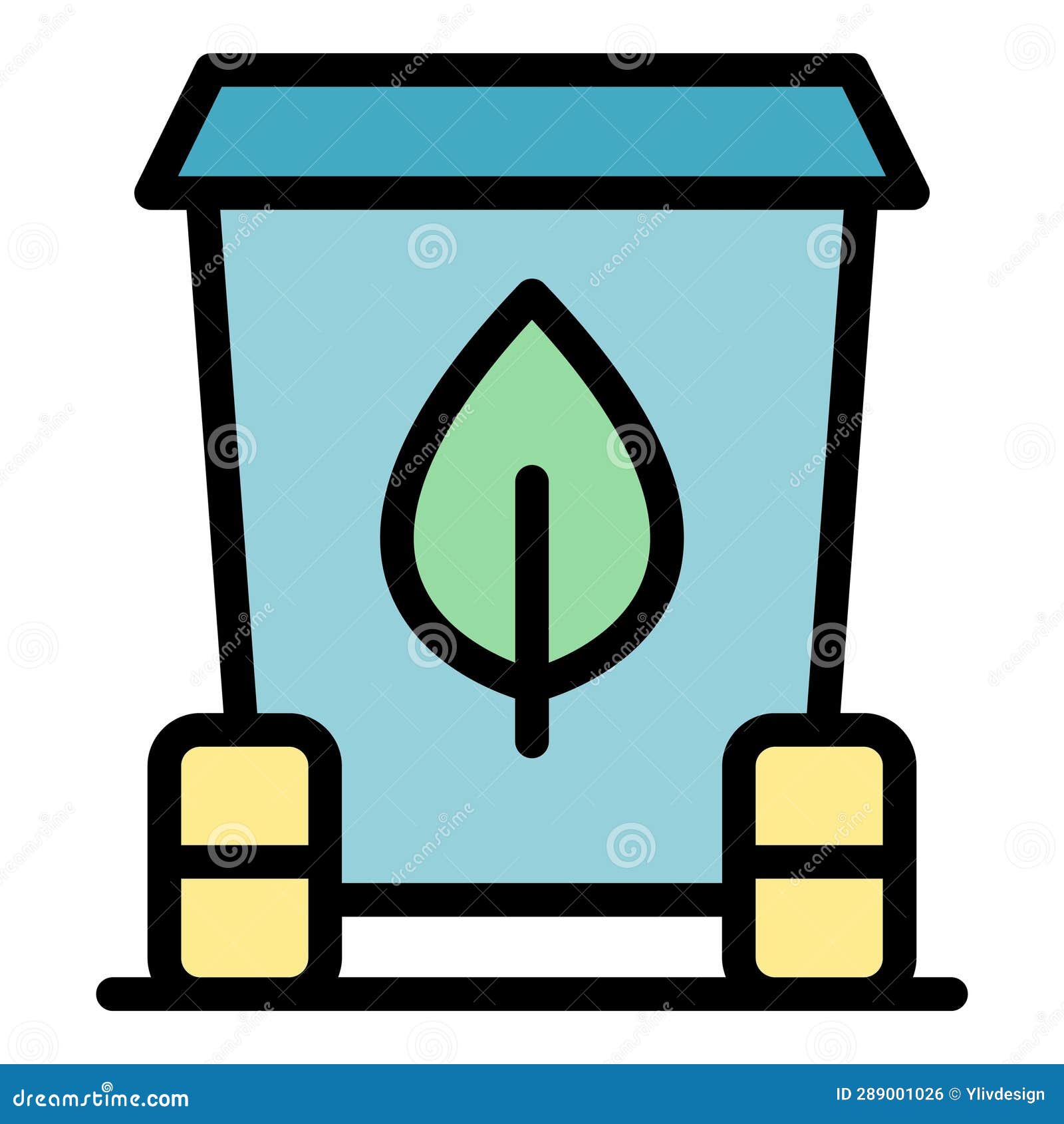 Icono De Cubo De Basura Plano Ilustración Del Vector Ilustración De