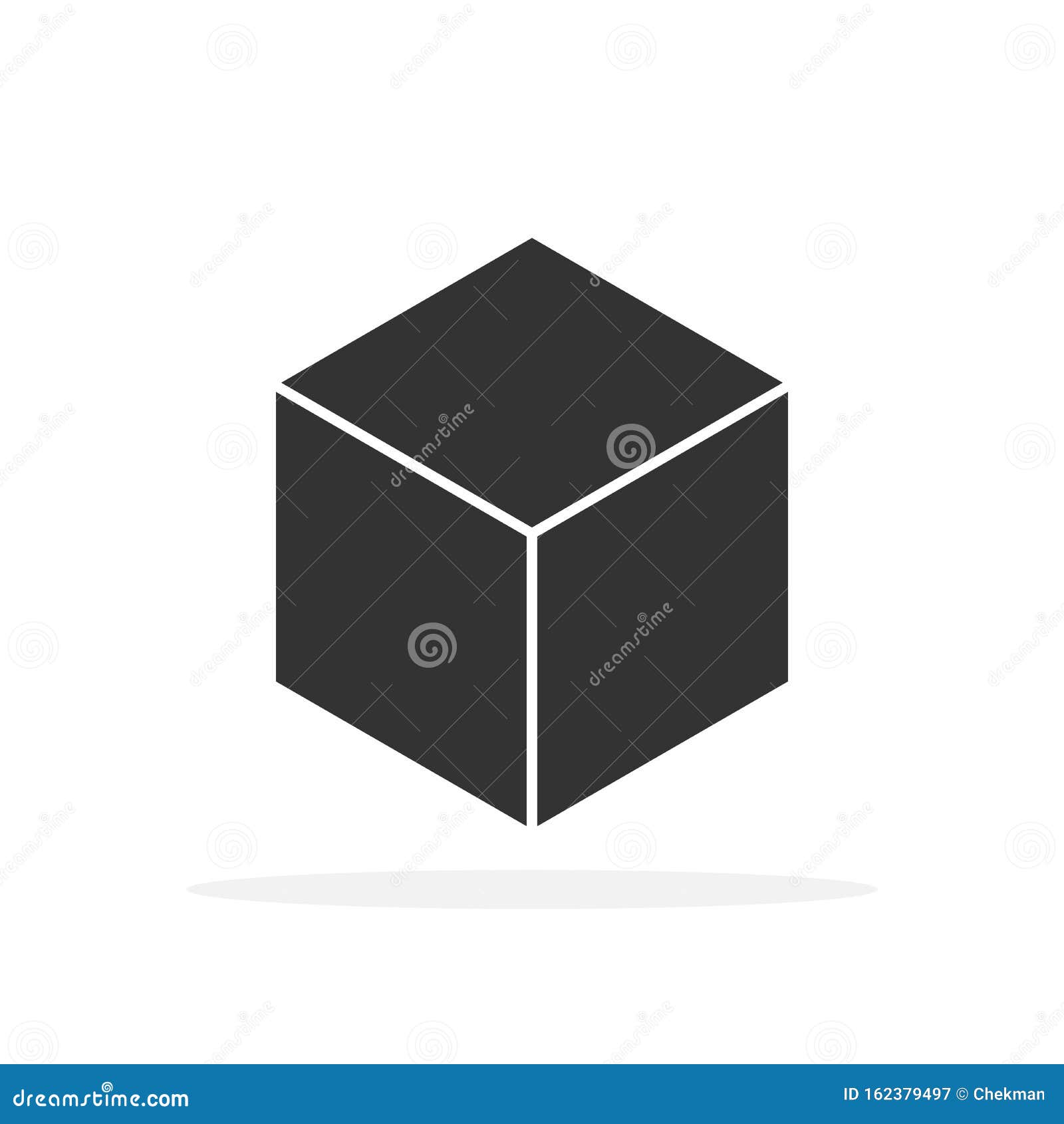Icono de cubo - vector stock de ilustración. Ilustración de elemento ...