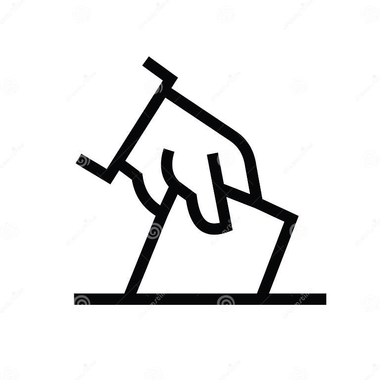 Icono De Diseño Plano De La Boleta De Votación De Relleno Manual En Las
