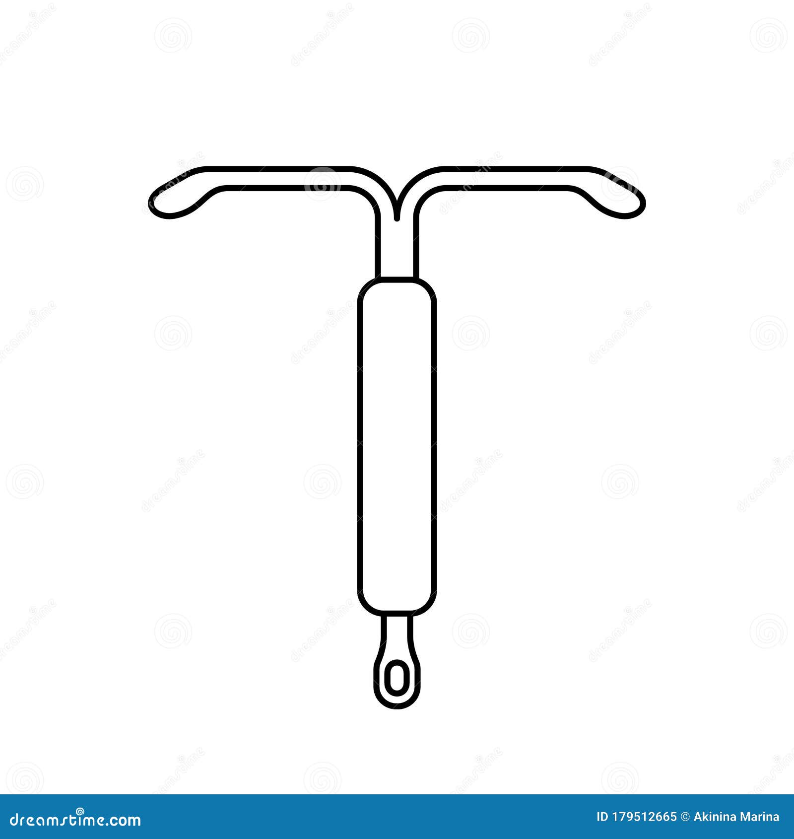 Icono De Dispositivo Intrauterino Logotipo Lineal Del Iud Con Forma