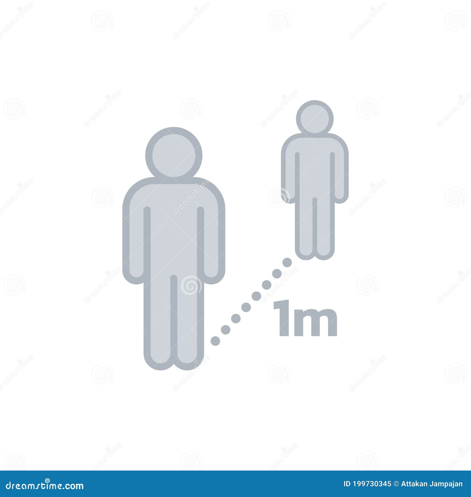 Icono De Distancia Social Del Vector Ilustración del Vector ...