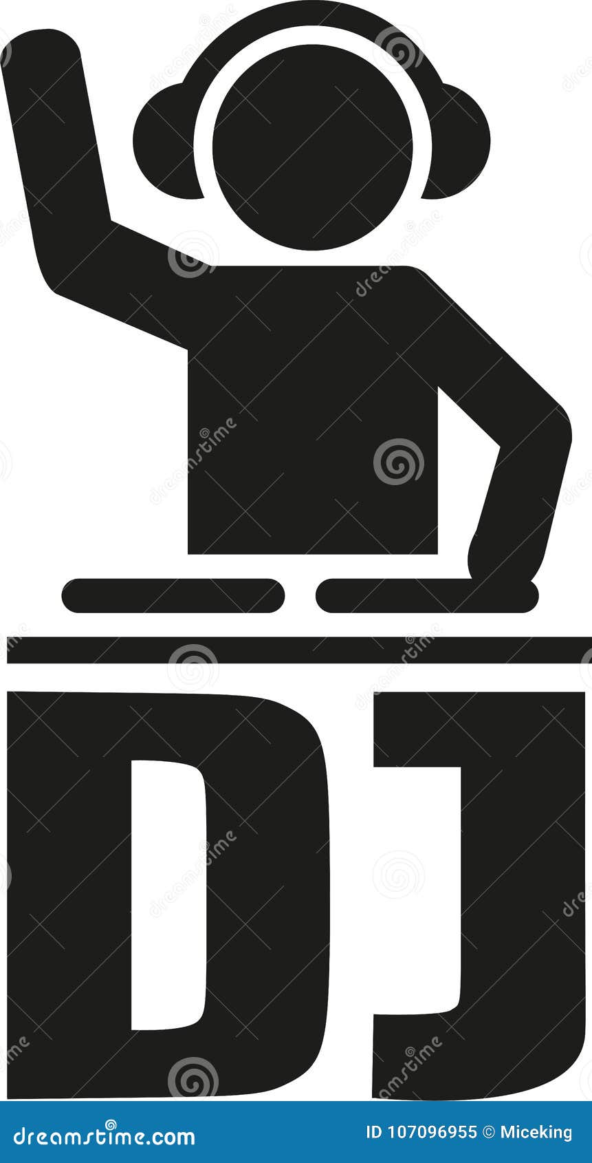 Icono De DJ Con Las Letras De DJ Ilustración del Vector - Ilustración ...