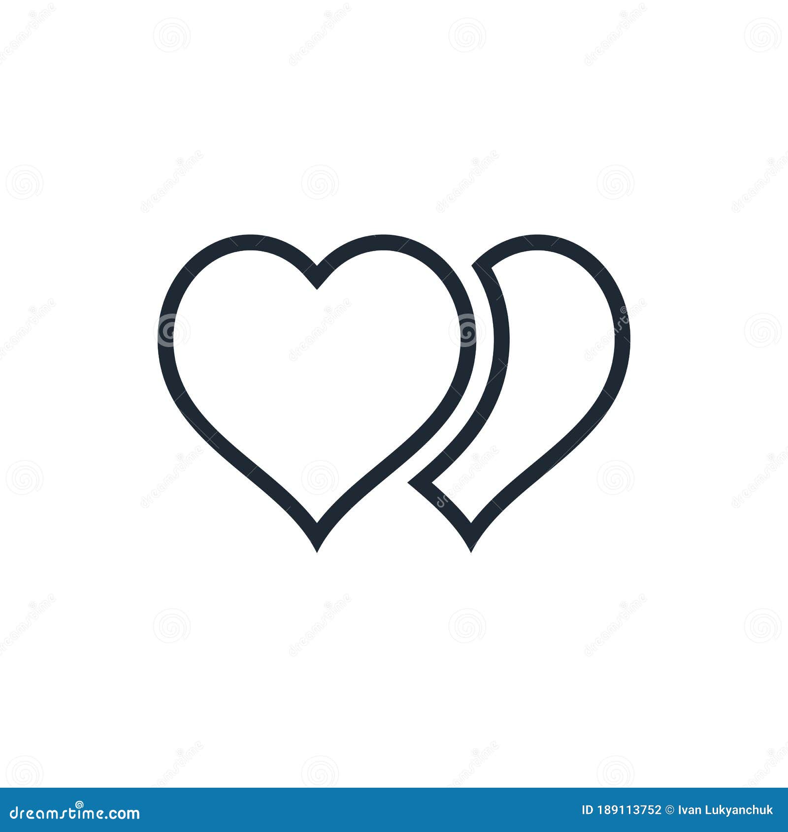 Icono de doble corazón ilustración del vector. Ilustración de glifo ...