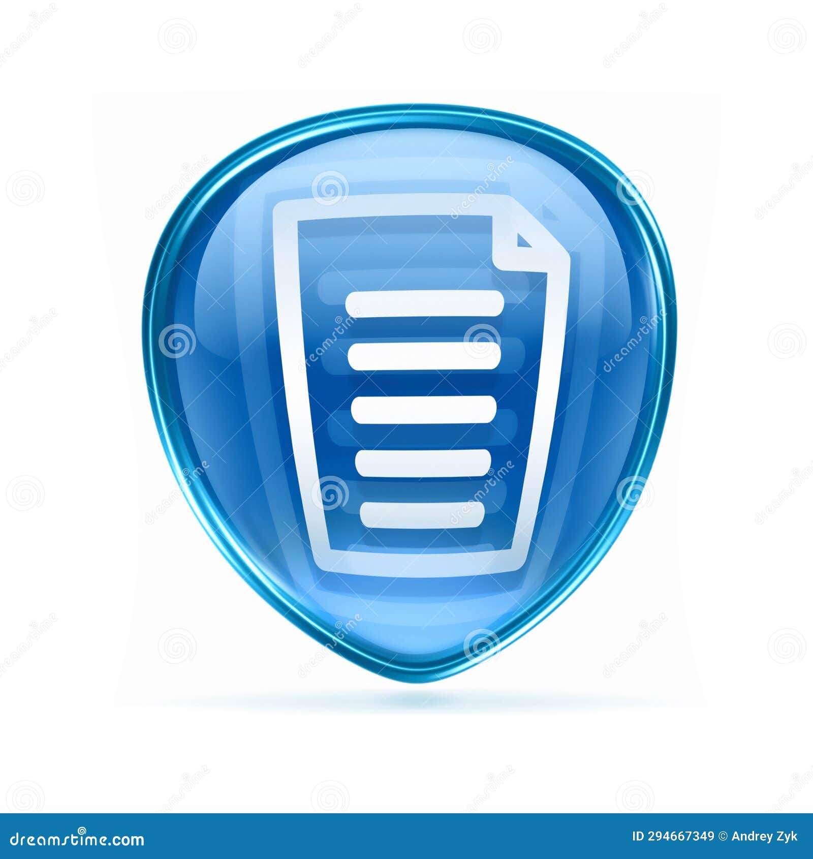 Icono de documento azul. stock de ilustración. Ilustración de blanco ...