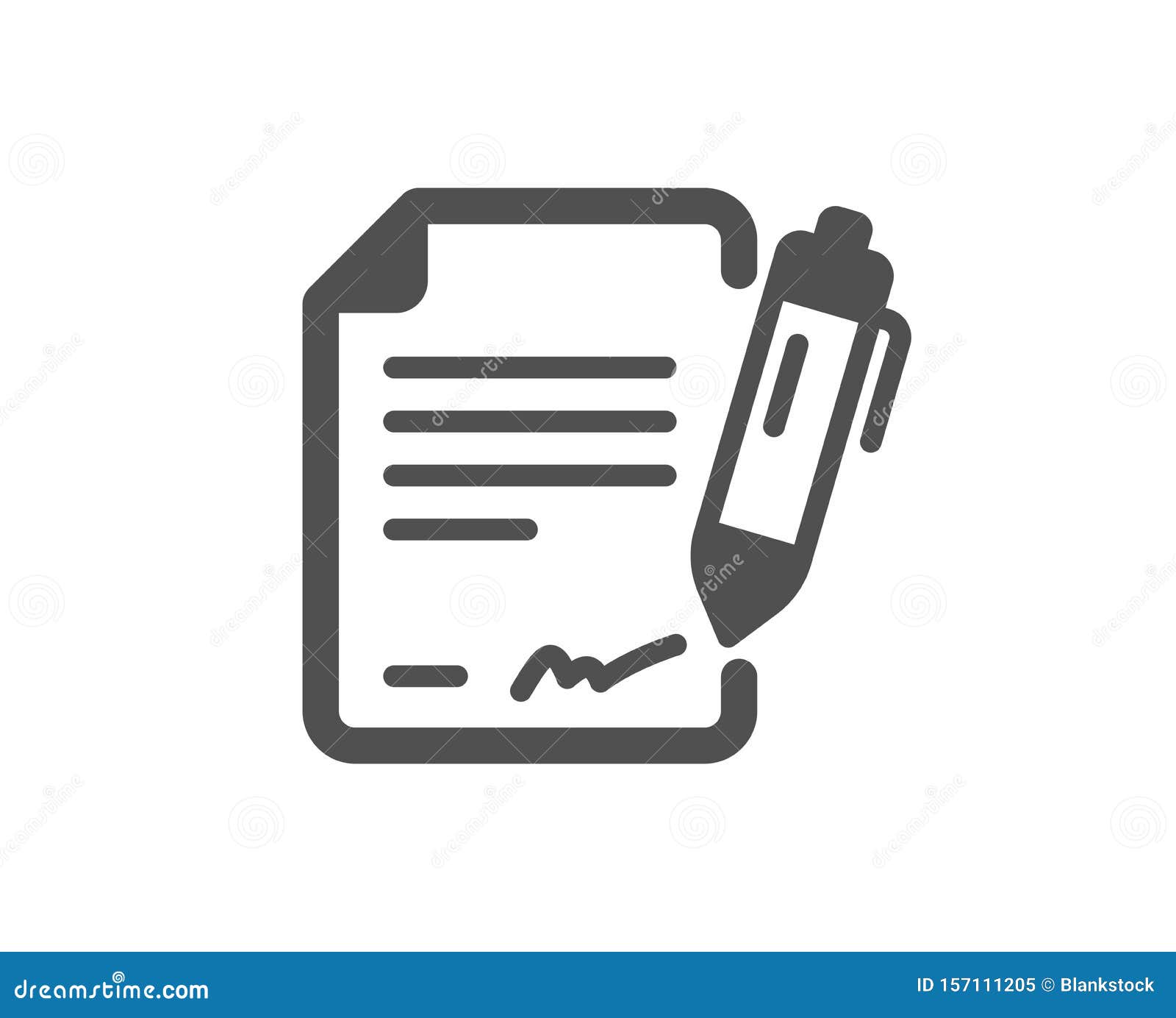 Icono De Documento De Firma. Firma De Contrato. Archivo De Contrato ...