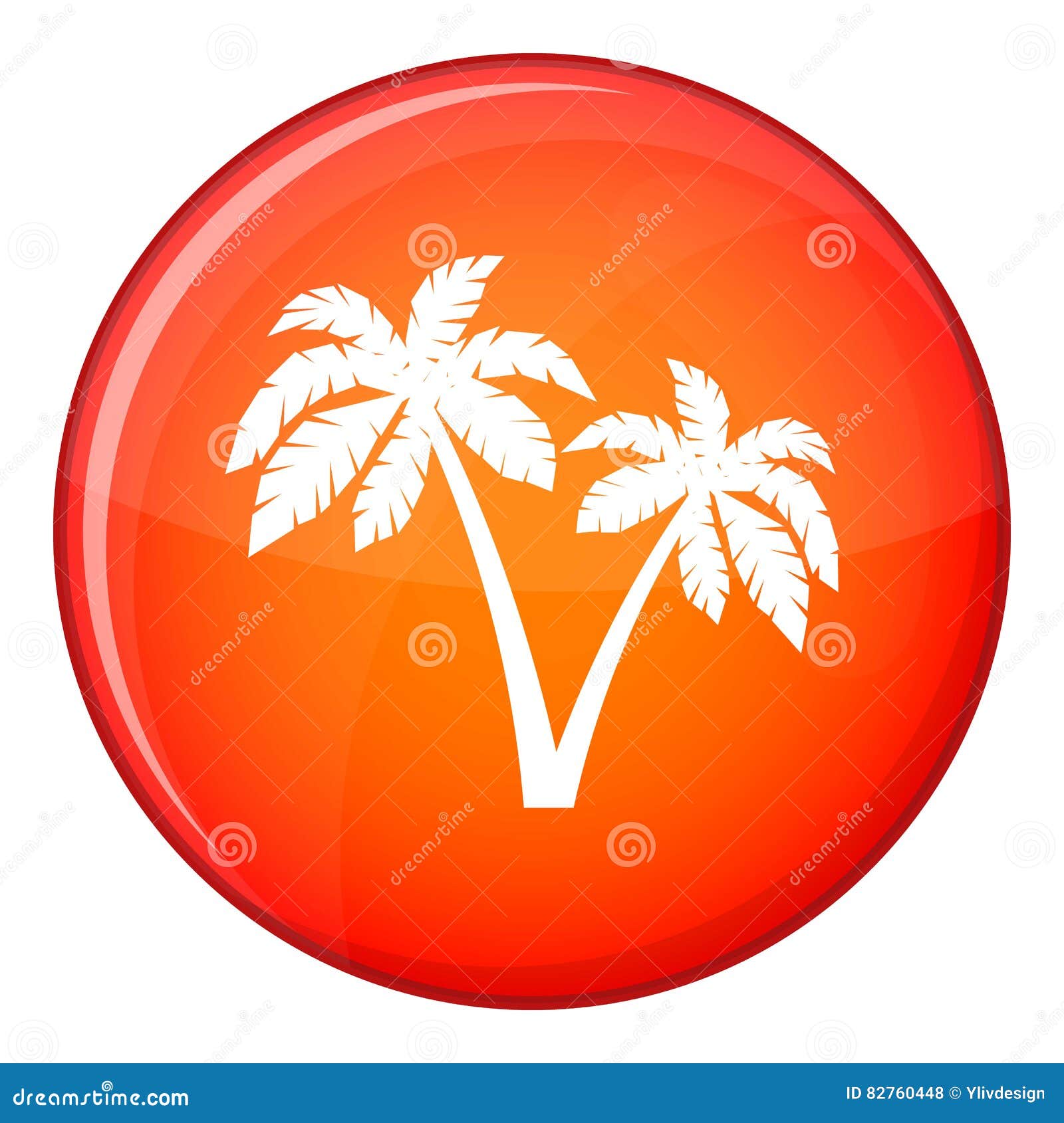 Icono De Dos Palmas, Estilo Plano Ilustración del Vector - Ilustración ...