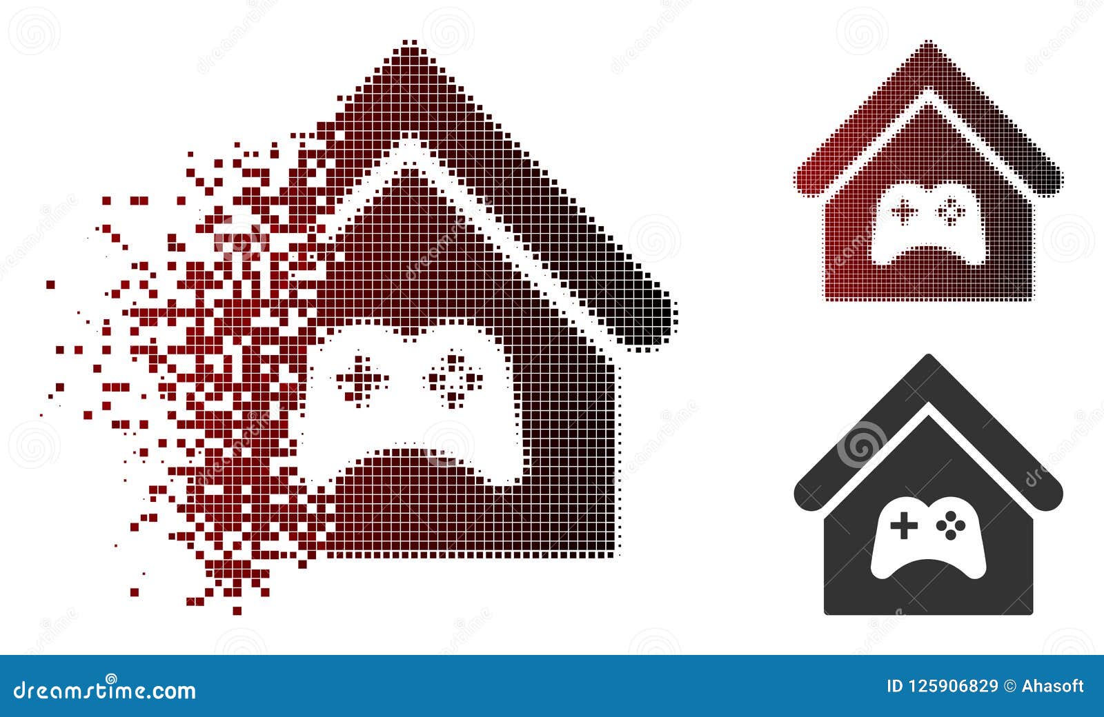 Icono De Dot Halftone Game Center Building De La Chispa Ilustración del ...