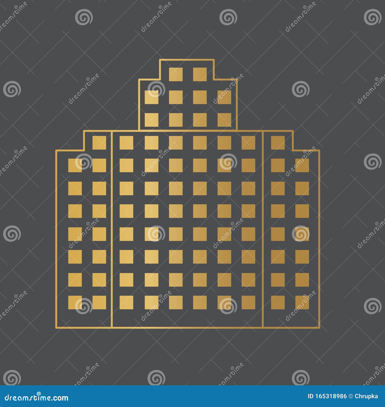 Icono De Edificios De Rascacielos Dorados Ilustración del Vector ...