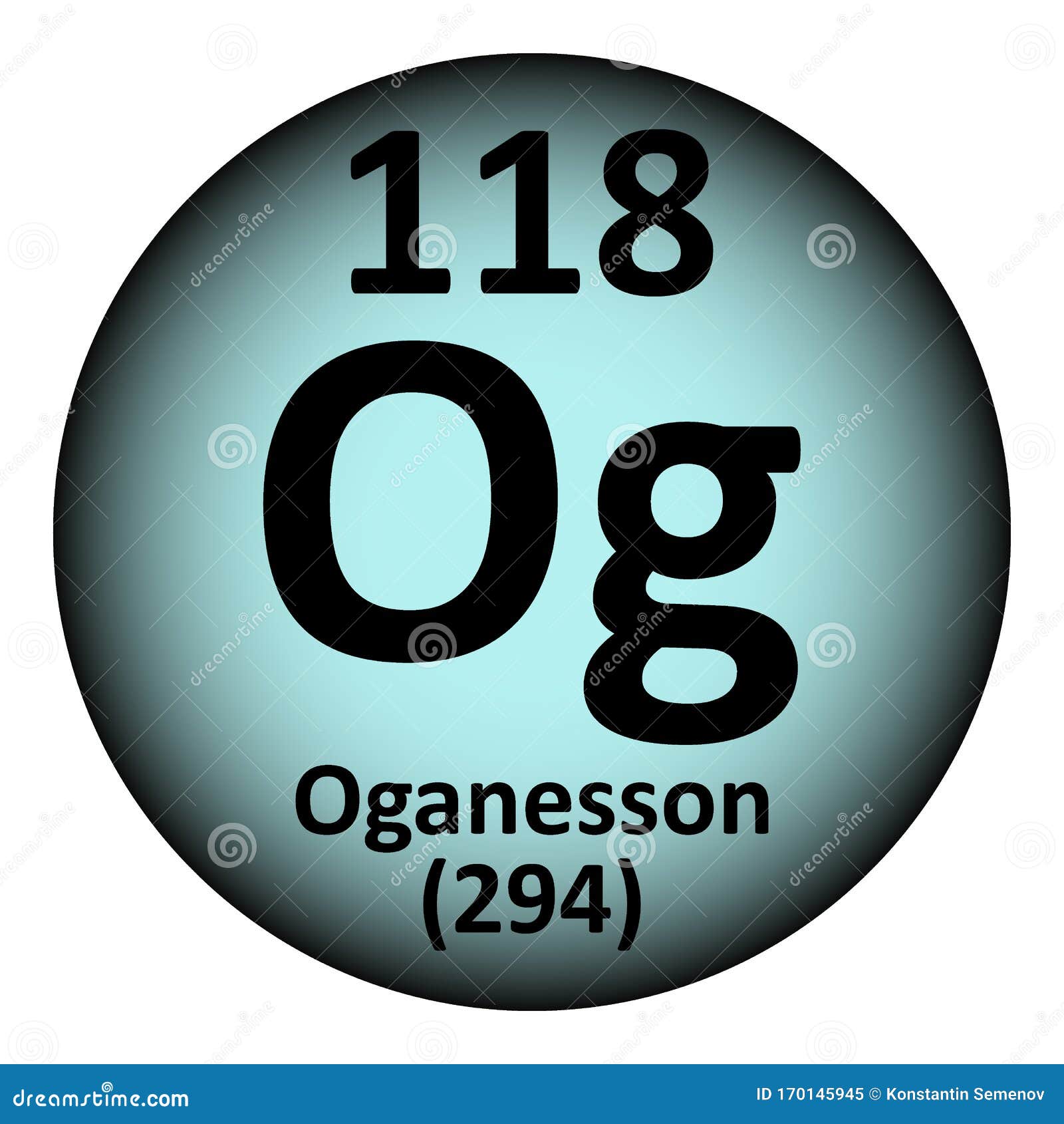 Icono De Elementos De Tabla Periódica Oganesson Stock de ilustración ...
