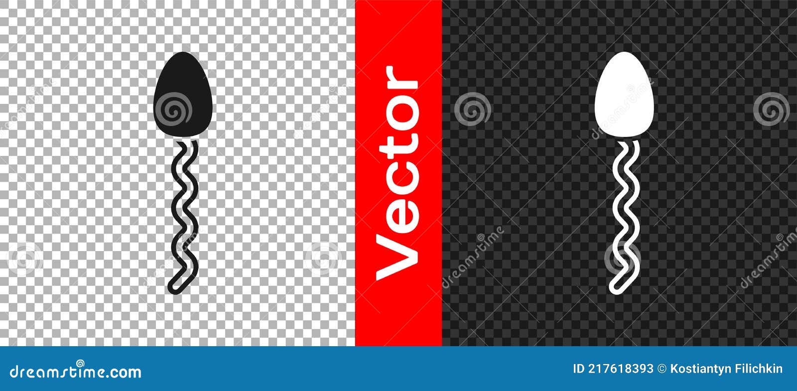 Icono De Esperma Negro Aislado Sobre Fondo Transparente. Vector ...