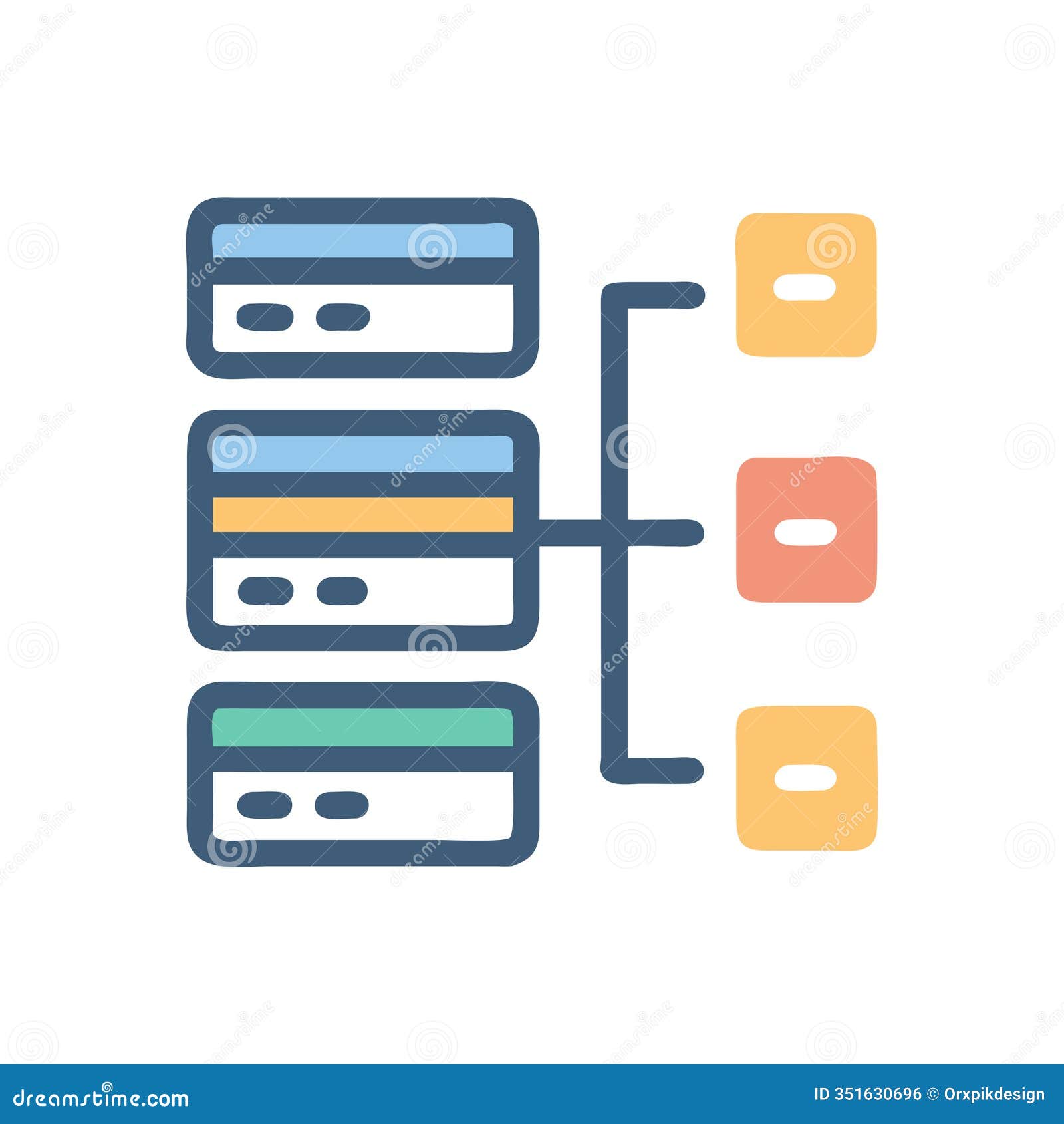 Icono De Esquema De Base De Datos Con Estilo Ilustración del Vector ...