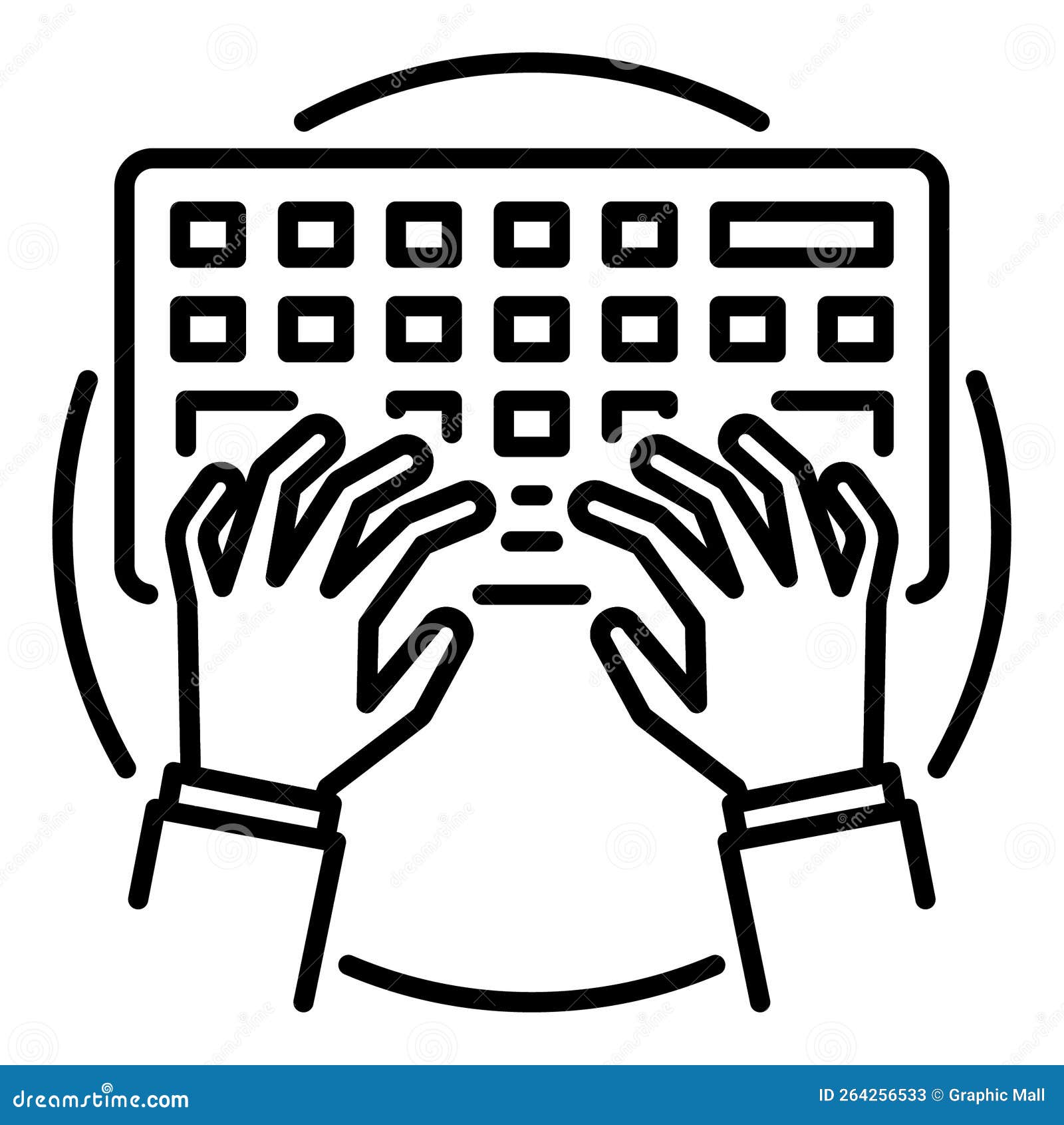 Icono De Esquema Para Tecleo. Ilustración del Vector - Ilustración de ...