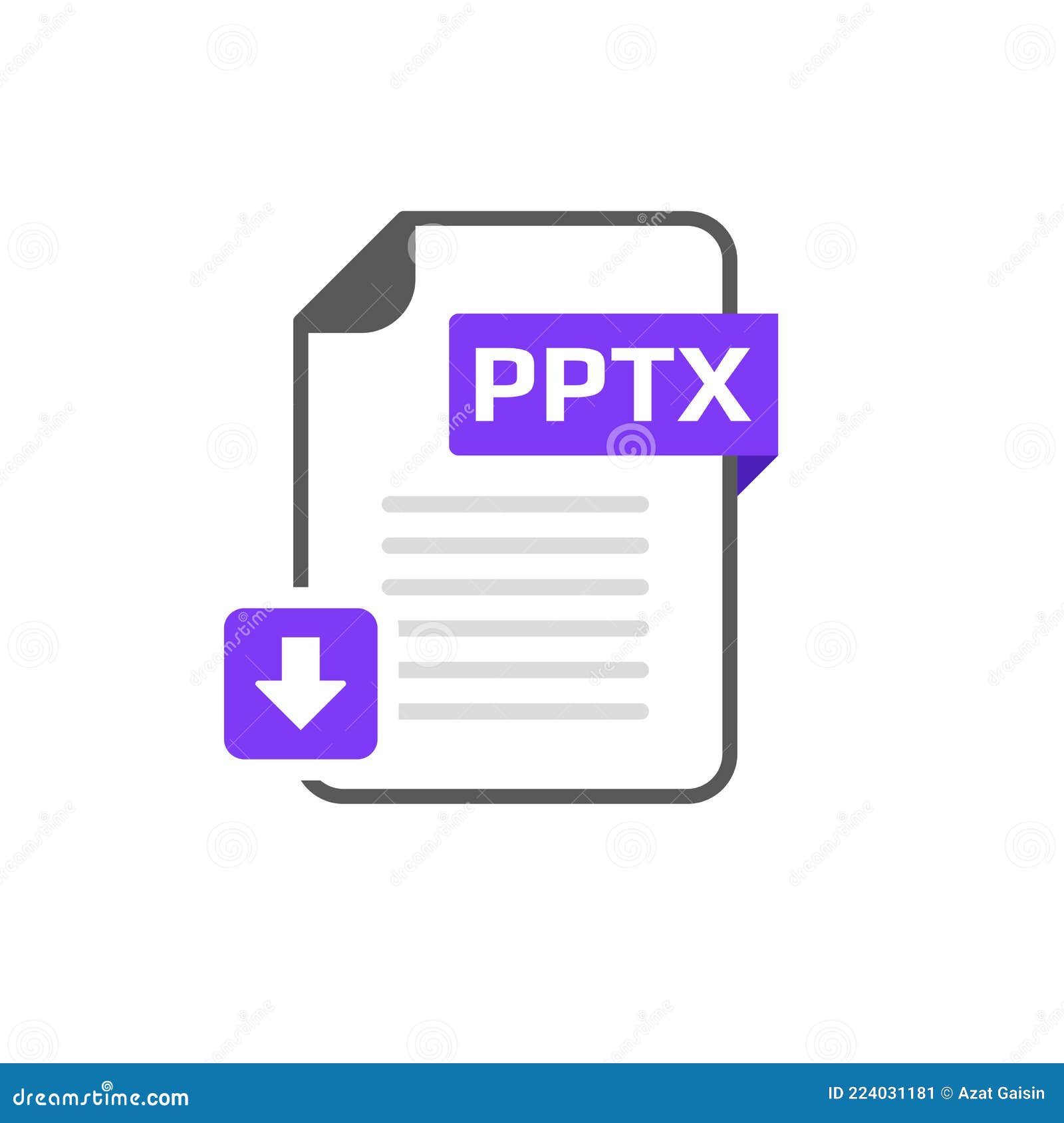 Icono De Extensión De Formato De Archivo Pptx De Descarga Stock de ilustración - Ilustración de ...