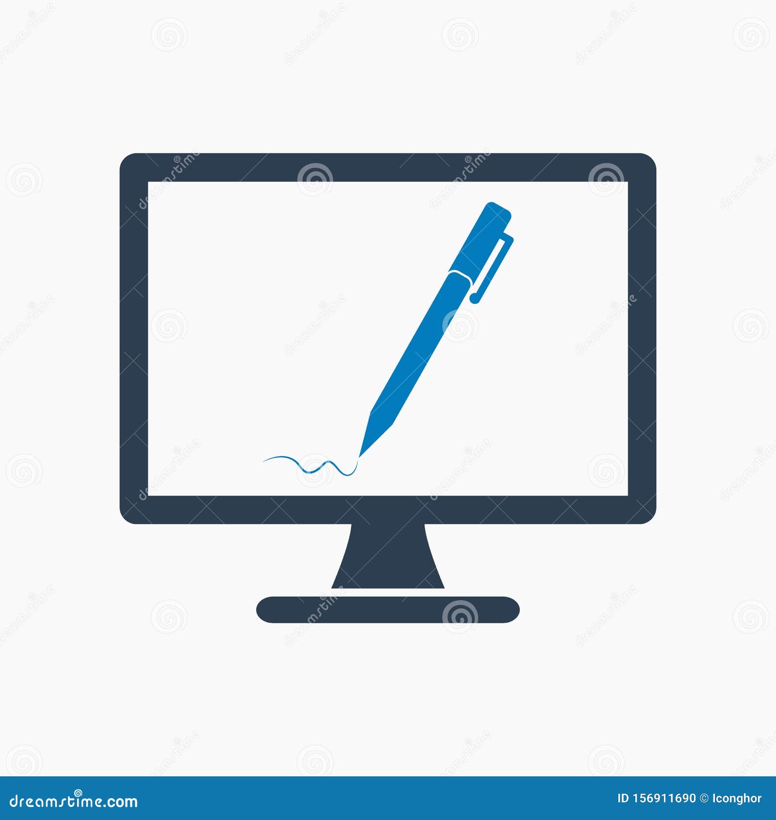 Icono de firma digital ilustración del vector. Ilustración de contrato ...