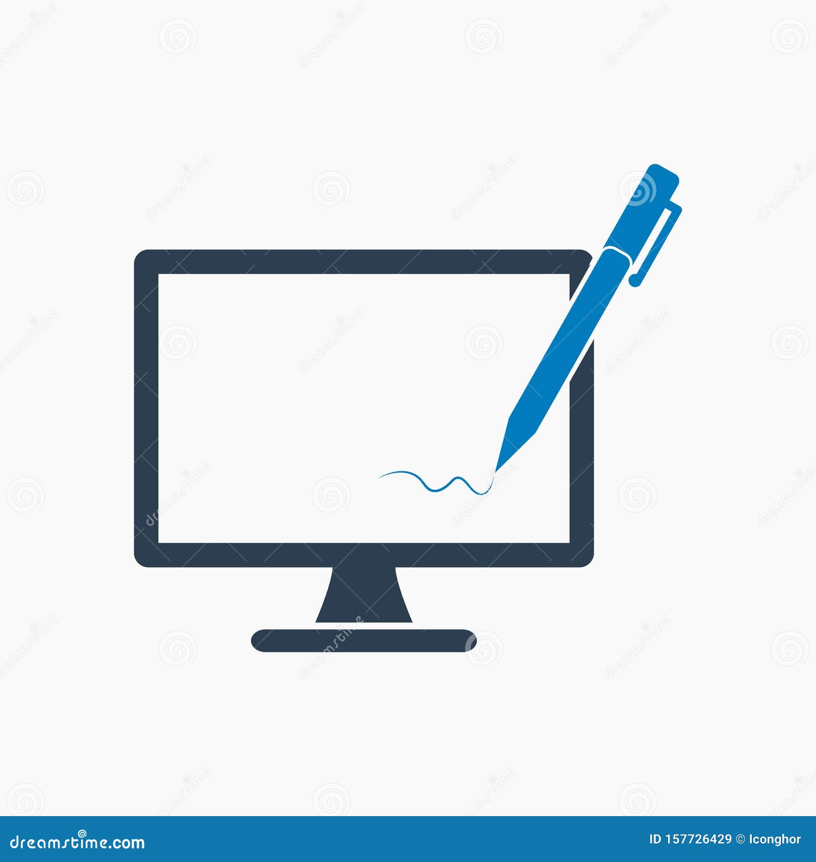 Icono de firma digital ilustración del vector. Ilustración de oficina ...