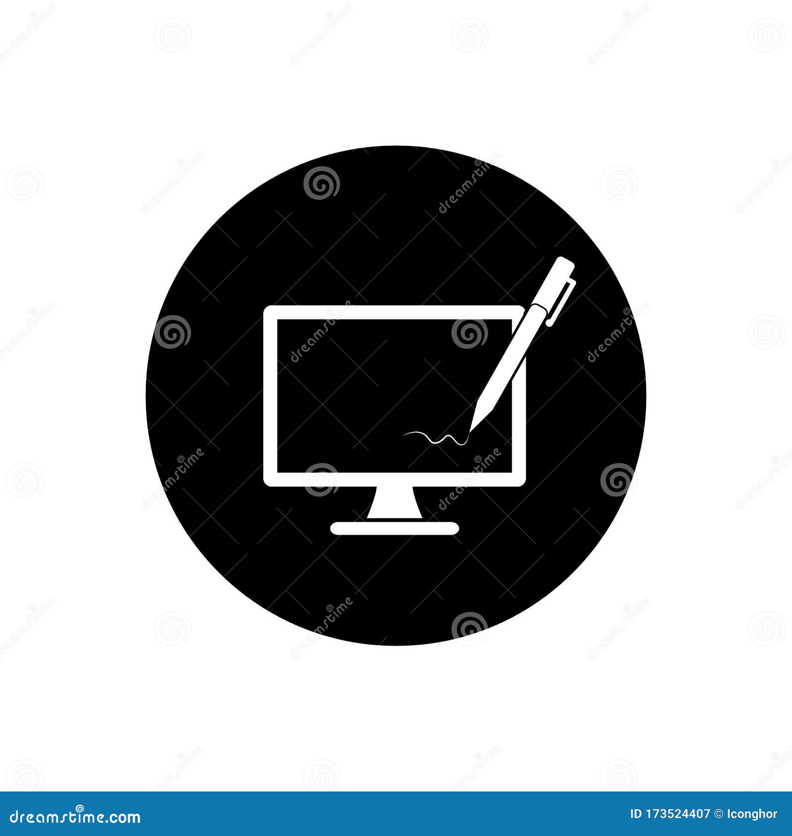 Icono de firma digital ilustración del vector. Ilustración de insignia ...