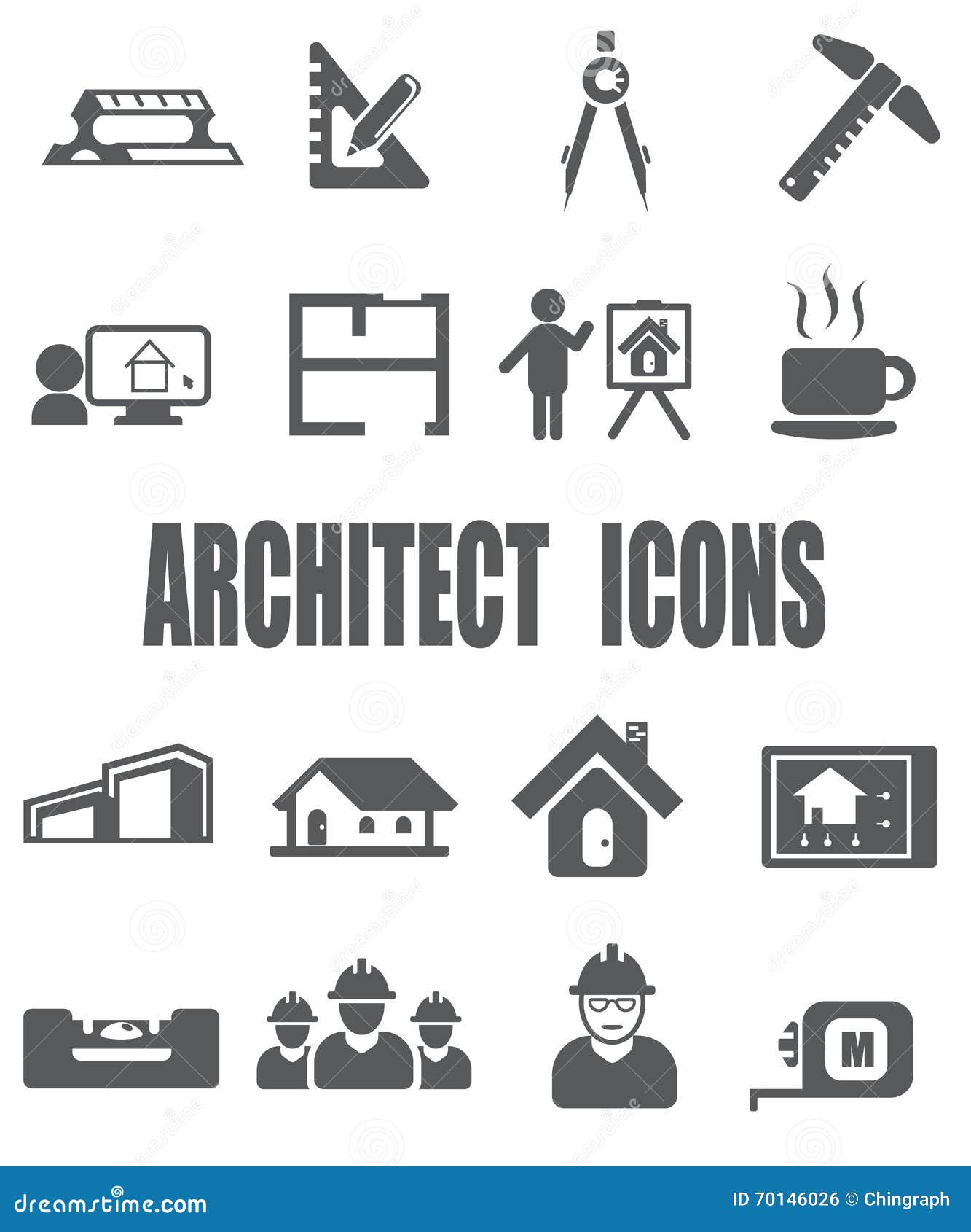 Icono De Flat Del Arquitecto Fijado - EPS 10 Stock de ilustración - Ilustración de negocios ...