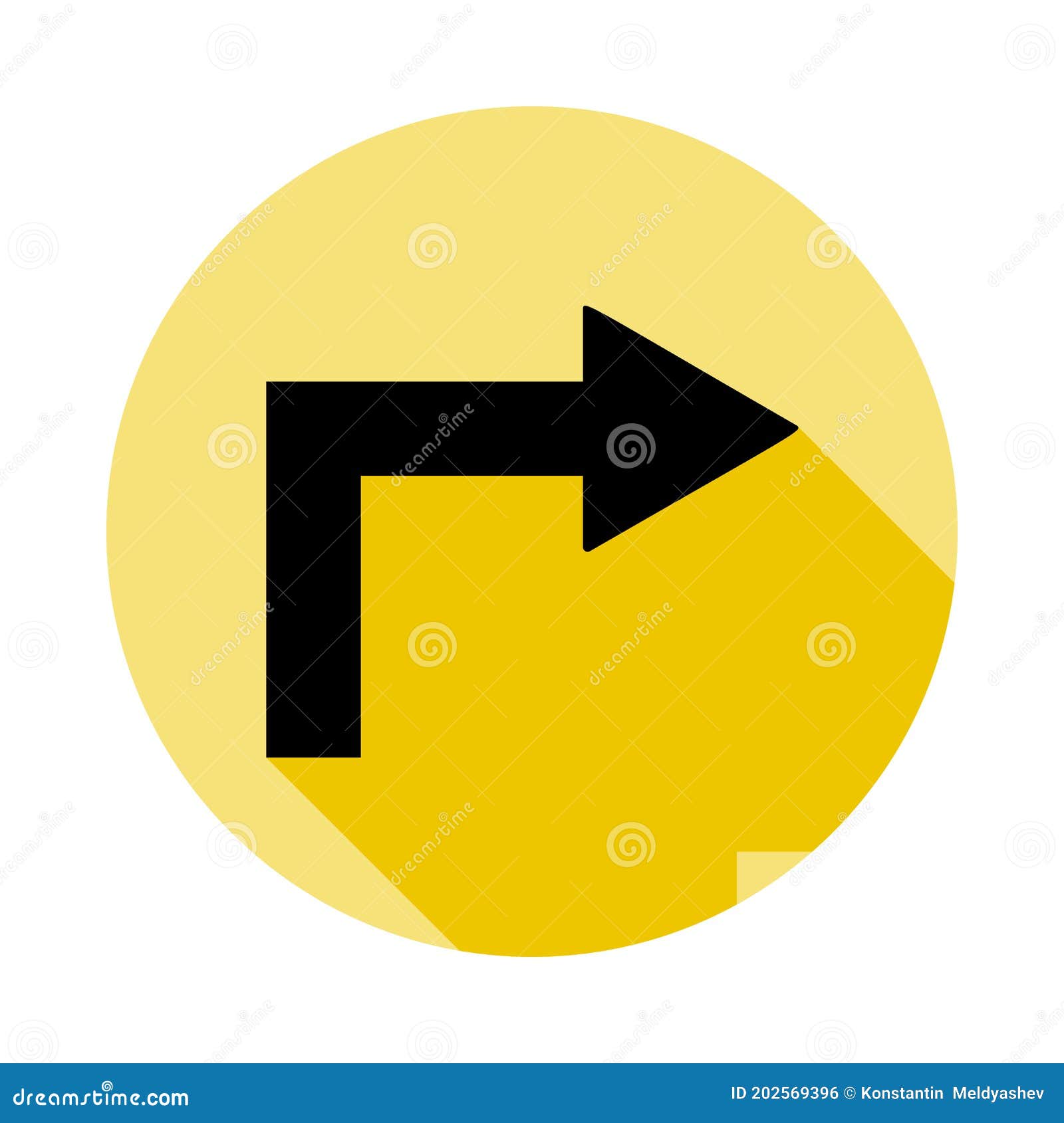 Icono De Flecha De Giro En Estilo De Sombra Larga Stock de ilustración ...