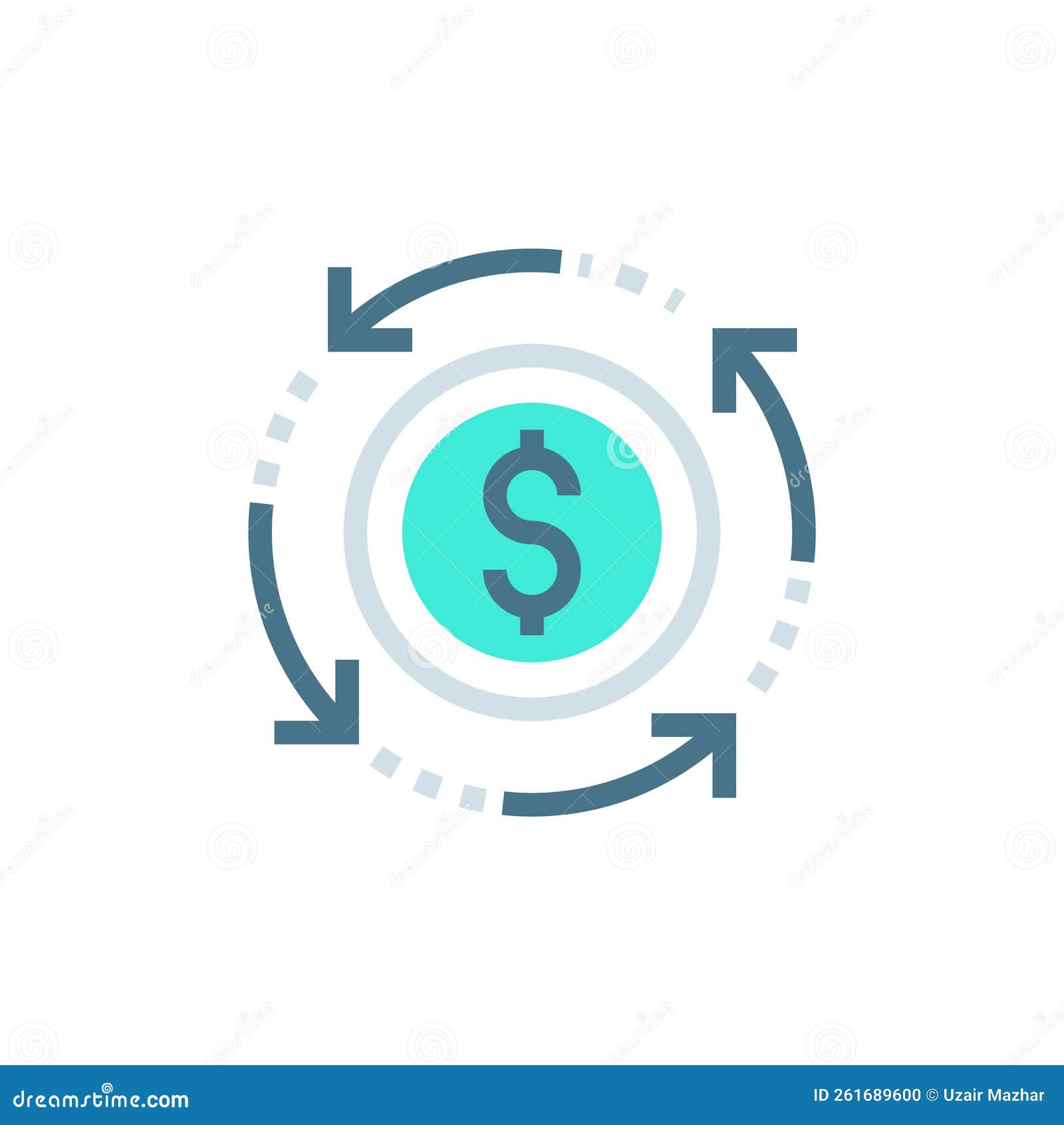 Icono De Flujo De Efectivo En . Logotipo Stock de ilustración ...